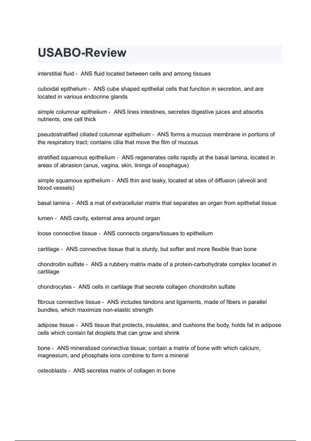 USABO-Review Exam Questions with correct Answers 2024/2025( A+ GRADED ...