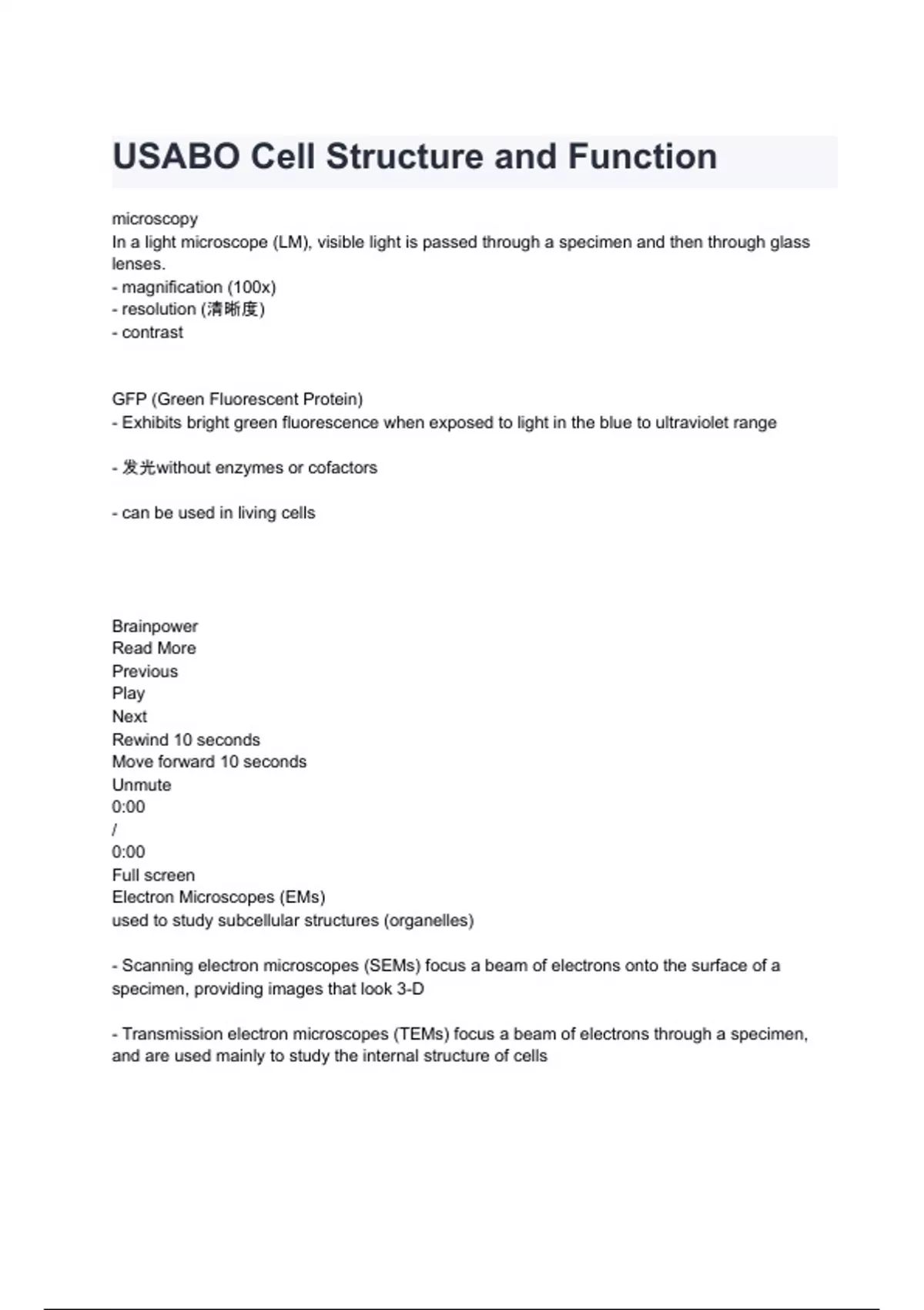 USABO Cell Structure and Function Exam Questions with correct Answers 2024( A+ GRADED 100% ...