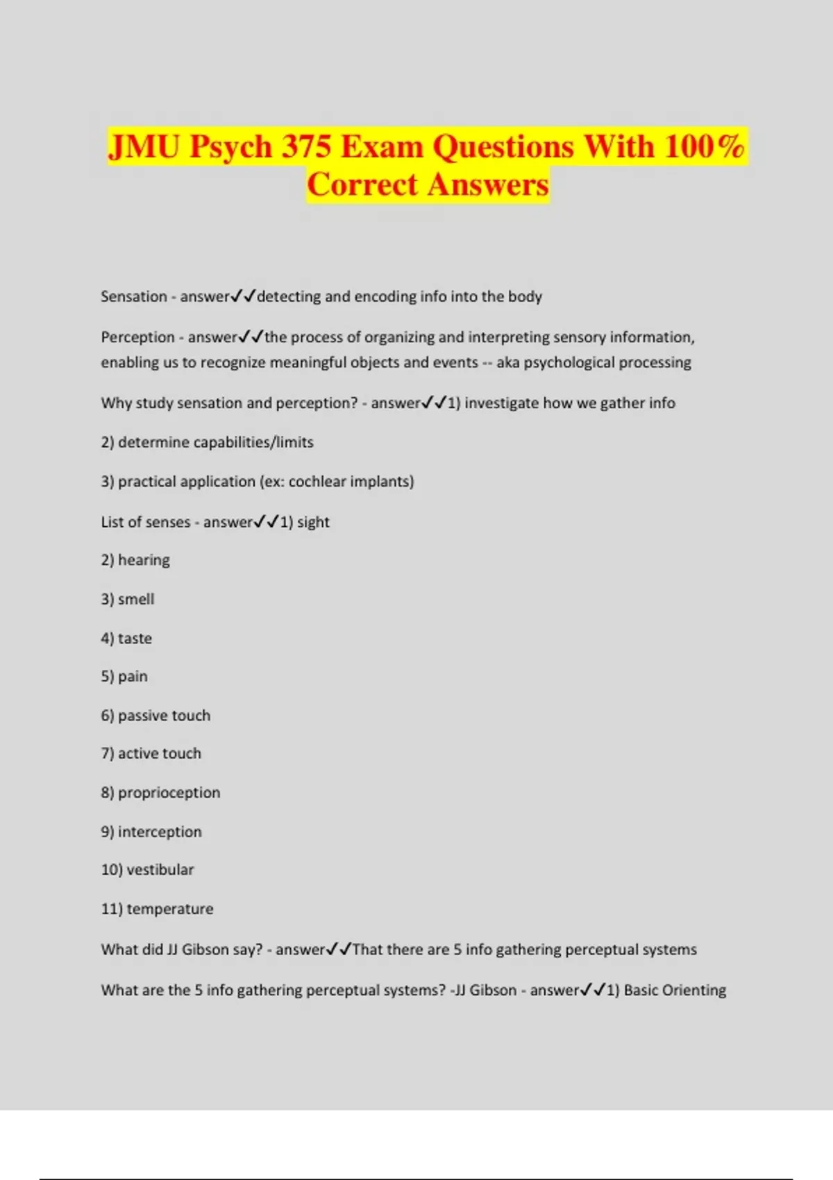 JMU Psych 375 Exam Questions With 100% Correct Answers - PSYC 375 ...