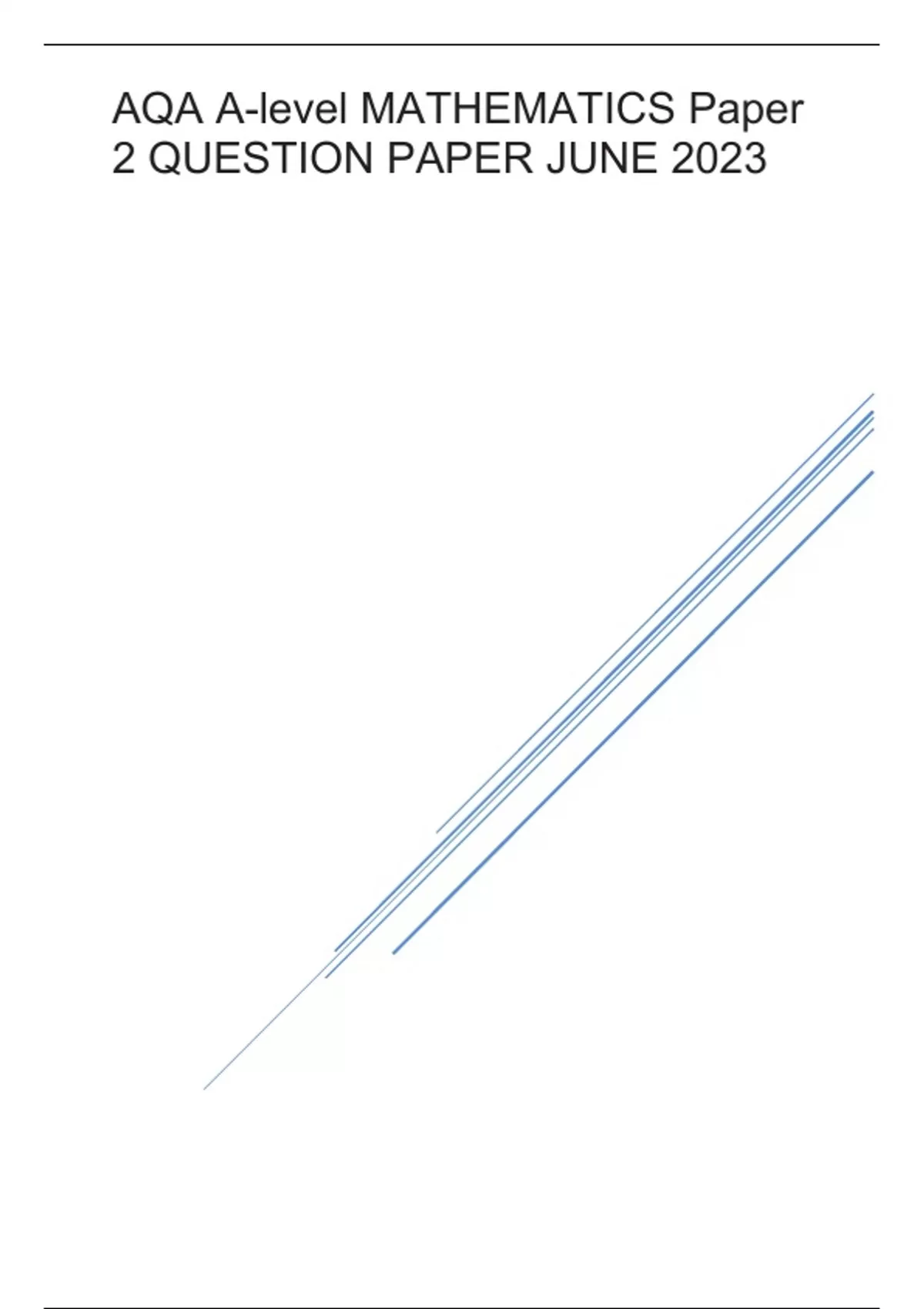 AQA A-level MATHEMATICS Paper 2 QUESTIОN PAPER JUNE 2023 - AQA ...