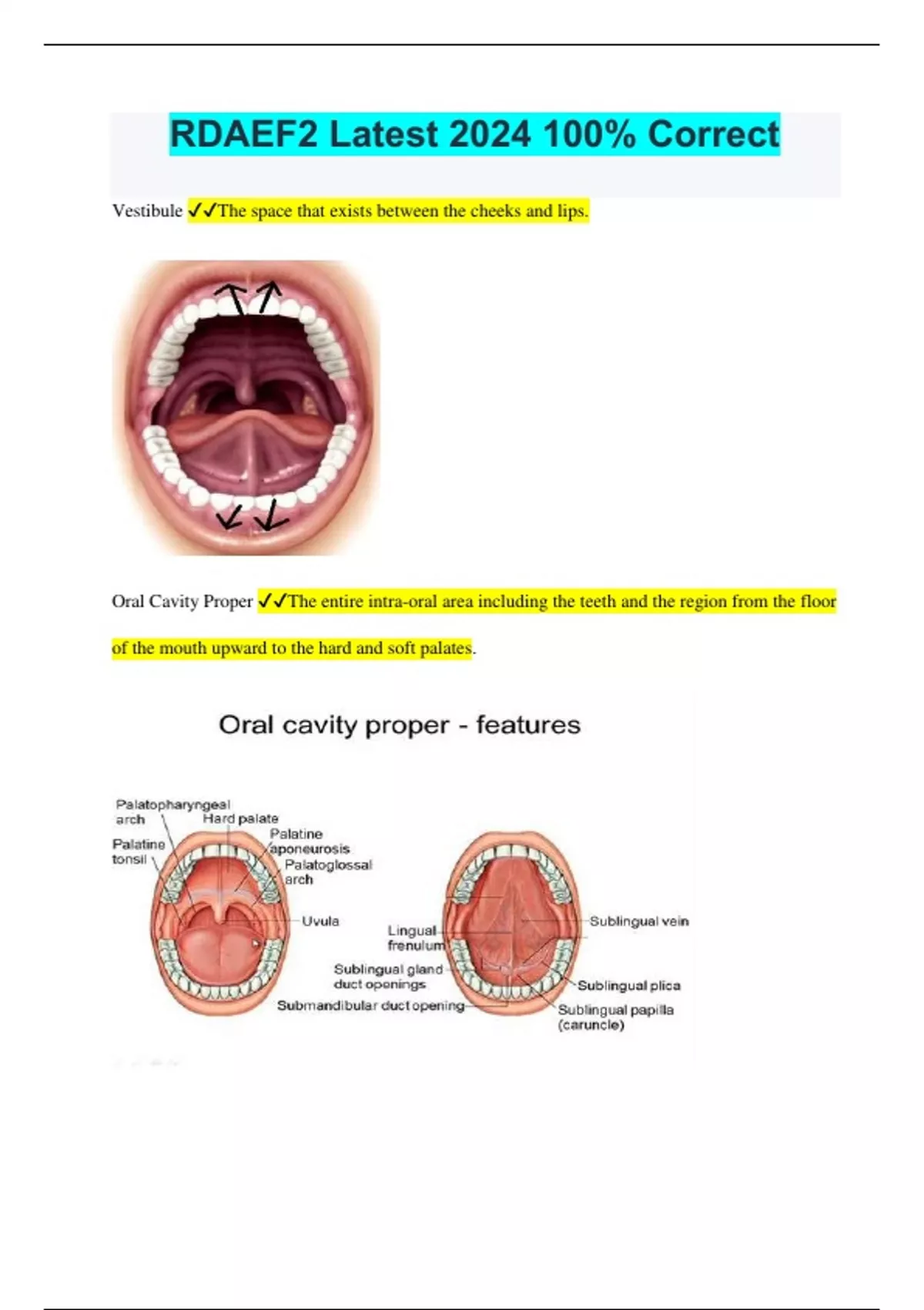 RDAEF2 Latest 2024 100% Correct - RDAEF2 - Stuvia US