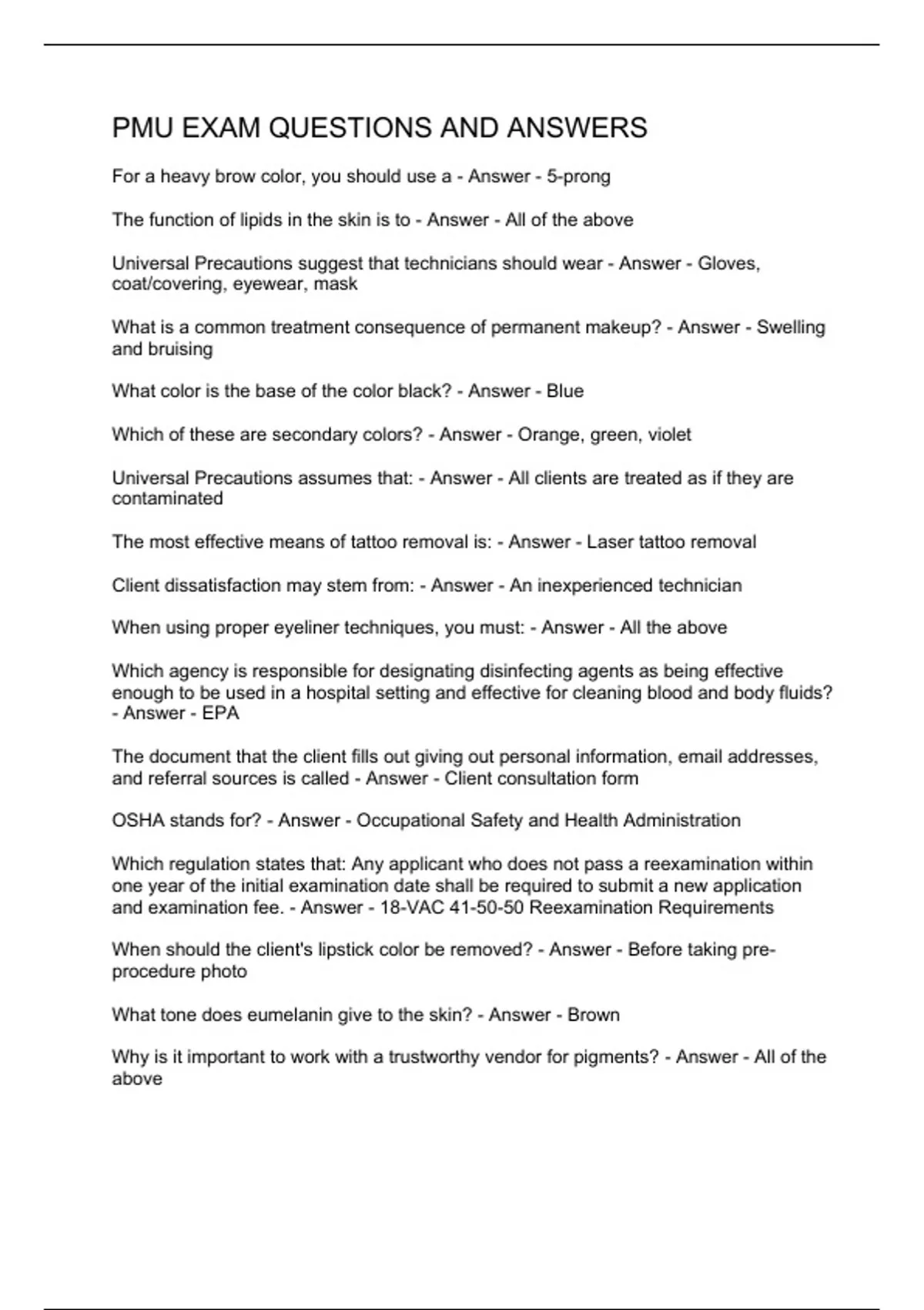 PMU Exam Q&A 2024 - PMU - Stuvia US