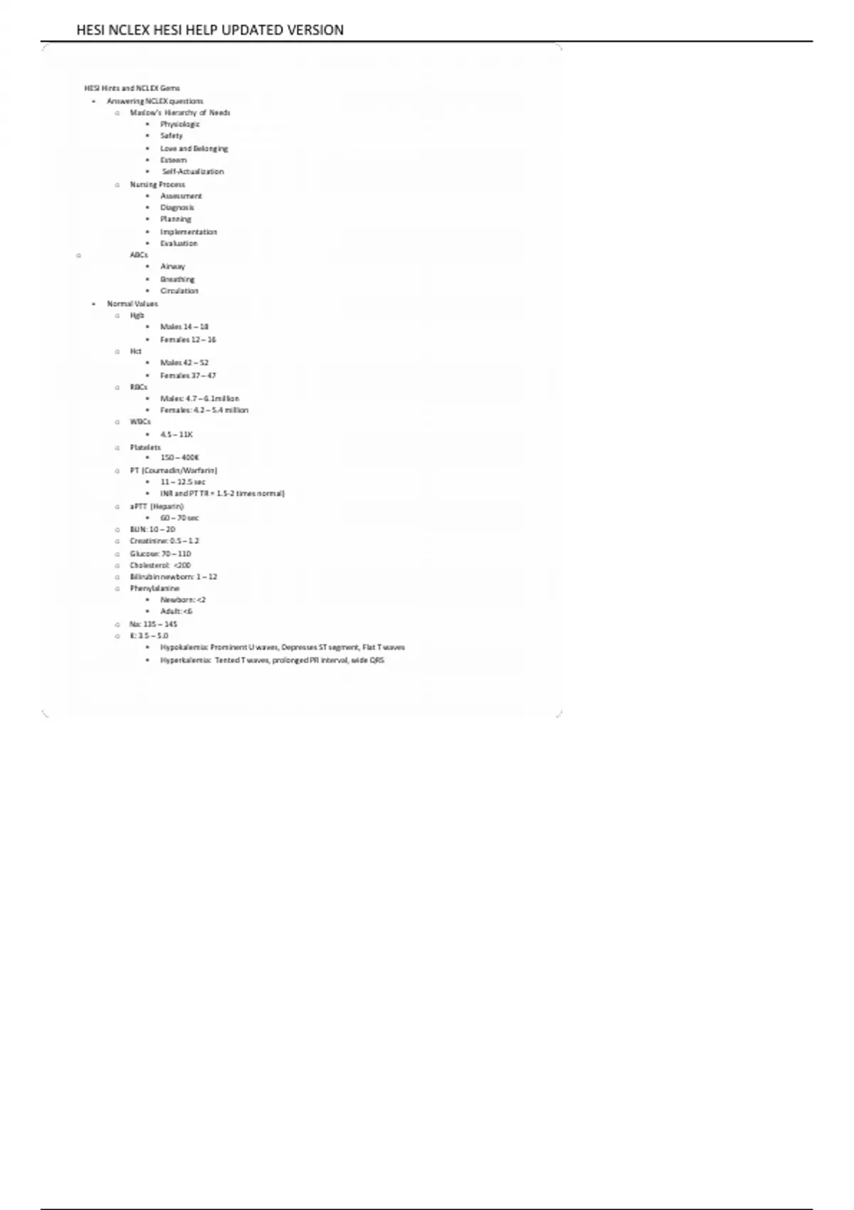 Summary HESI NCLEX HESI HELP UPDATED VERSION - Hesi nclex - Stuvia US