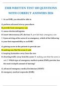 EMR WRITTEN TEST 100 QUESTIONS WITH CORRECT ANSWERS 2024 - EMR WRITTEN ...