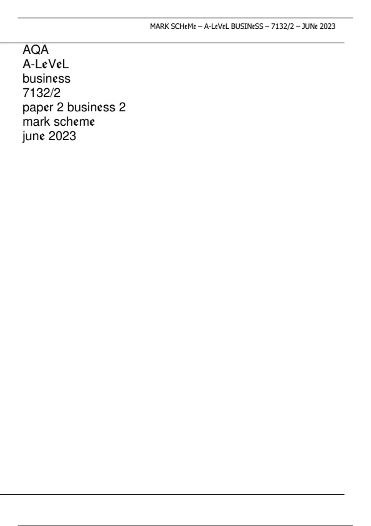 AQA A-Level Business 7132/2 Paper 2 Business 2 Mark Scheme June 2023 ...