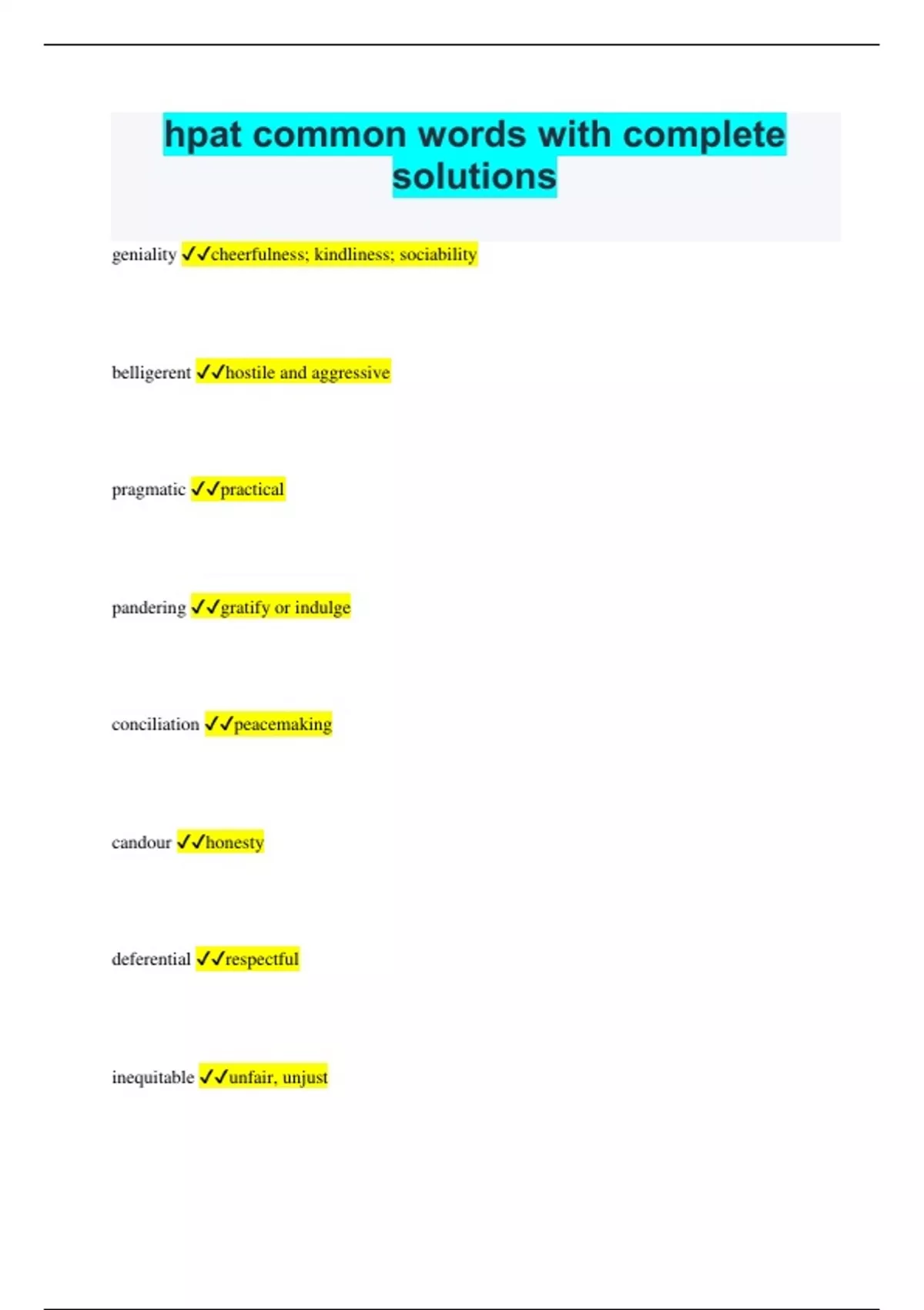 Hpat Bundled Exams Questions and Answers Latest Versions (2024/2025 ...