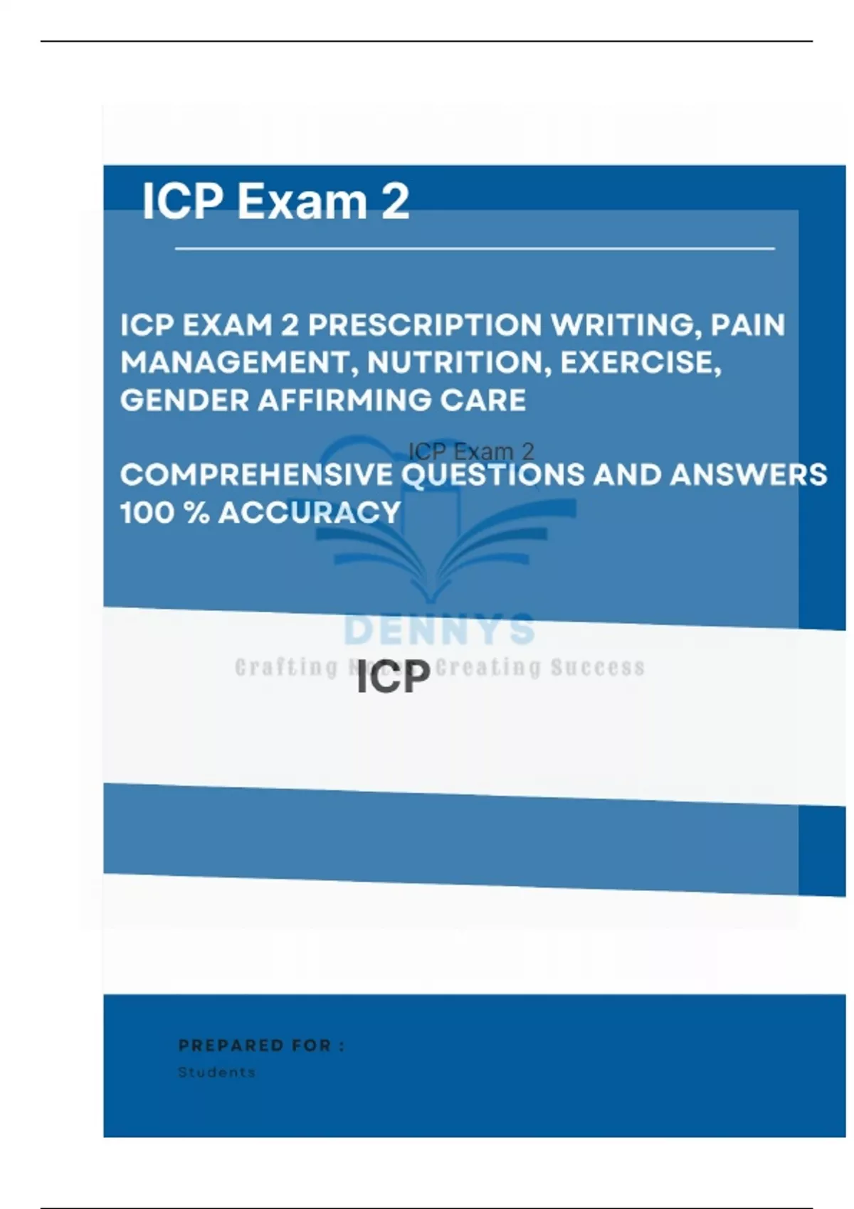 ICP Exam 2 Prescription Writing, Pain Management, Nutrition, Exercise, Gender Affirming Care ...