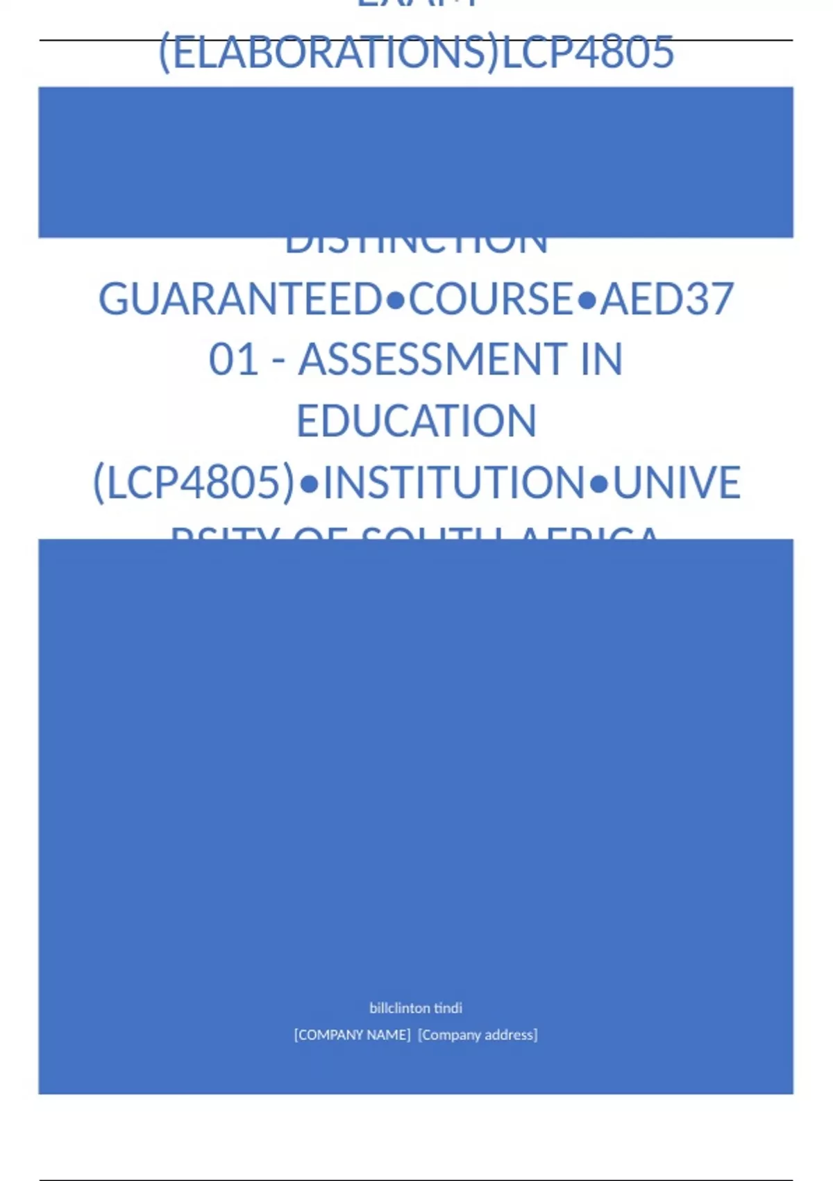 Exam (elaborations) LCP4805 Assignment 1 (DETAILED ANSWERS) Semester 1 ...