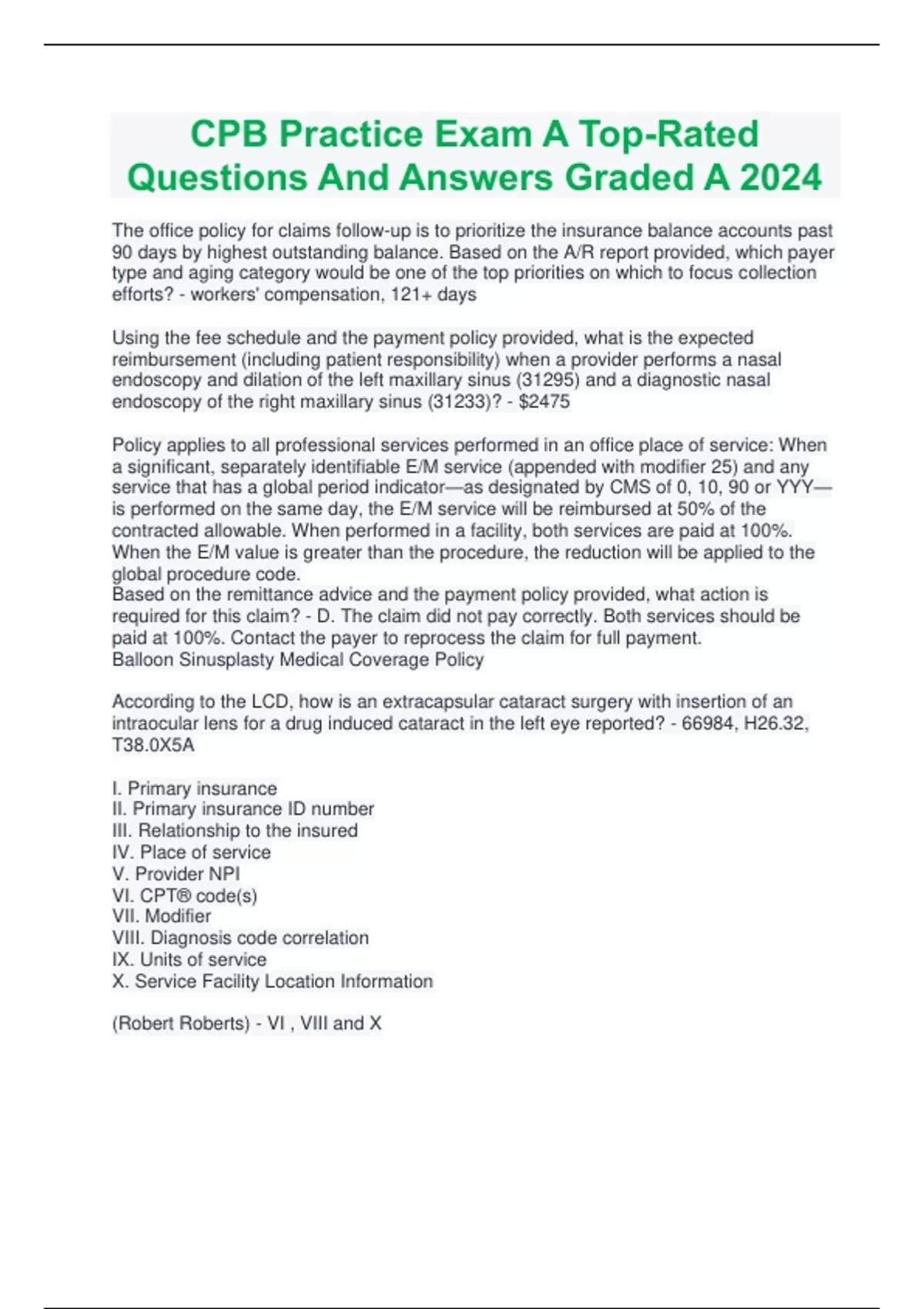 CPB Practice Exam A Top-Rated Questions And Answers Graded A 2024 - CPB ...