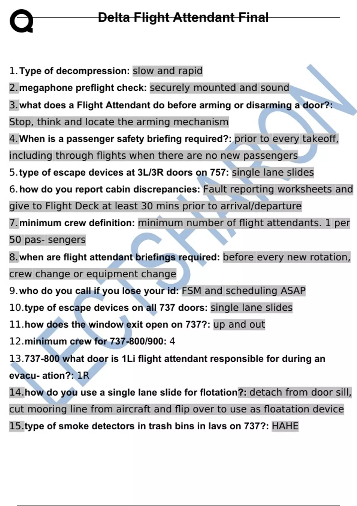 Delta Flight Attendant Final Exam 2024 Graded A - DELTA FLIGHT ...