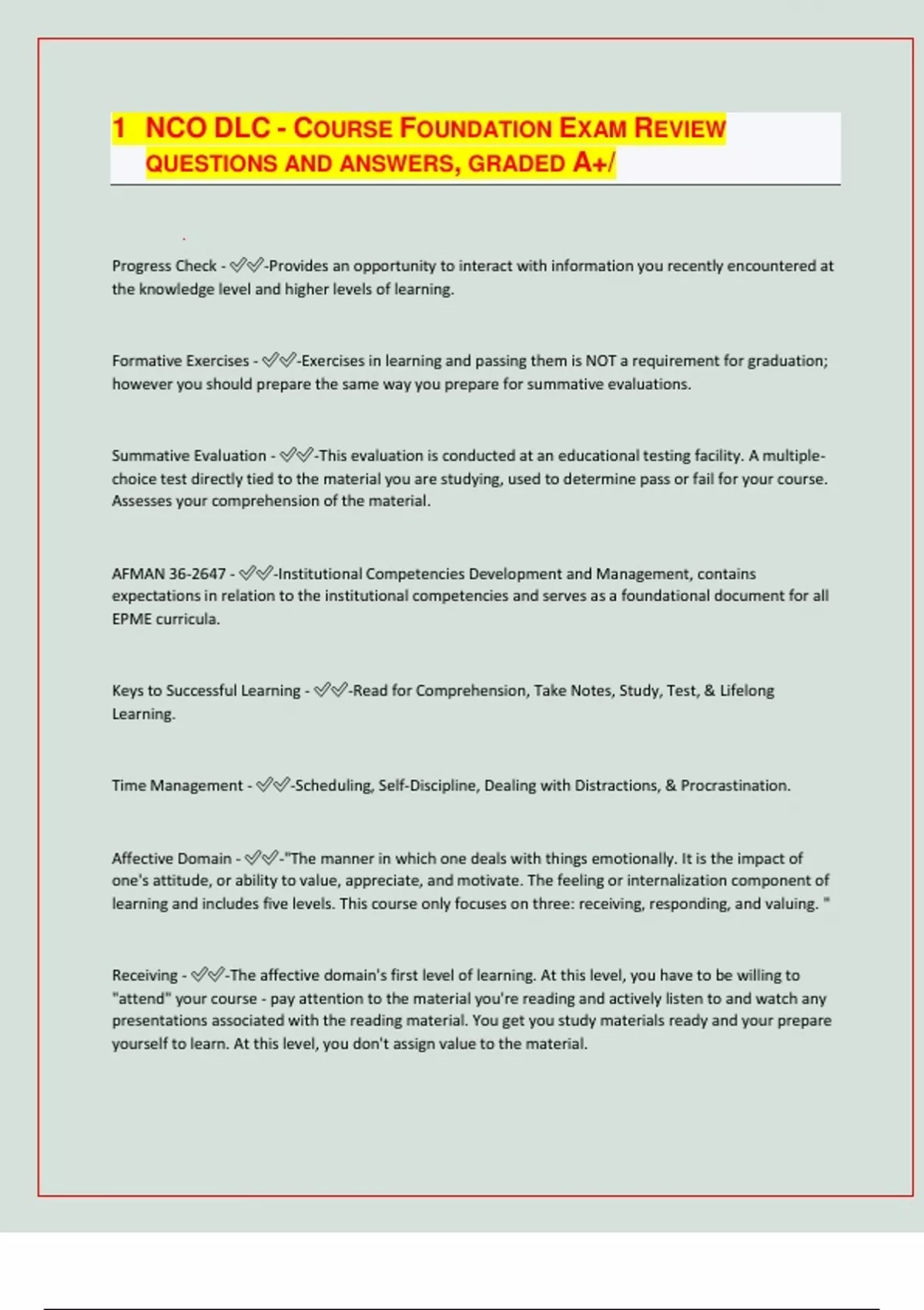 | LATEST EXAM UPDATES| 2024/25 |NCO DLC - COURSE FOUNDATION EXAM REVIEW ...