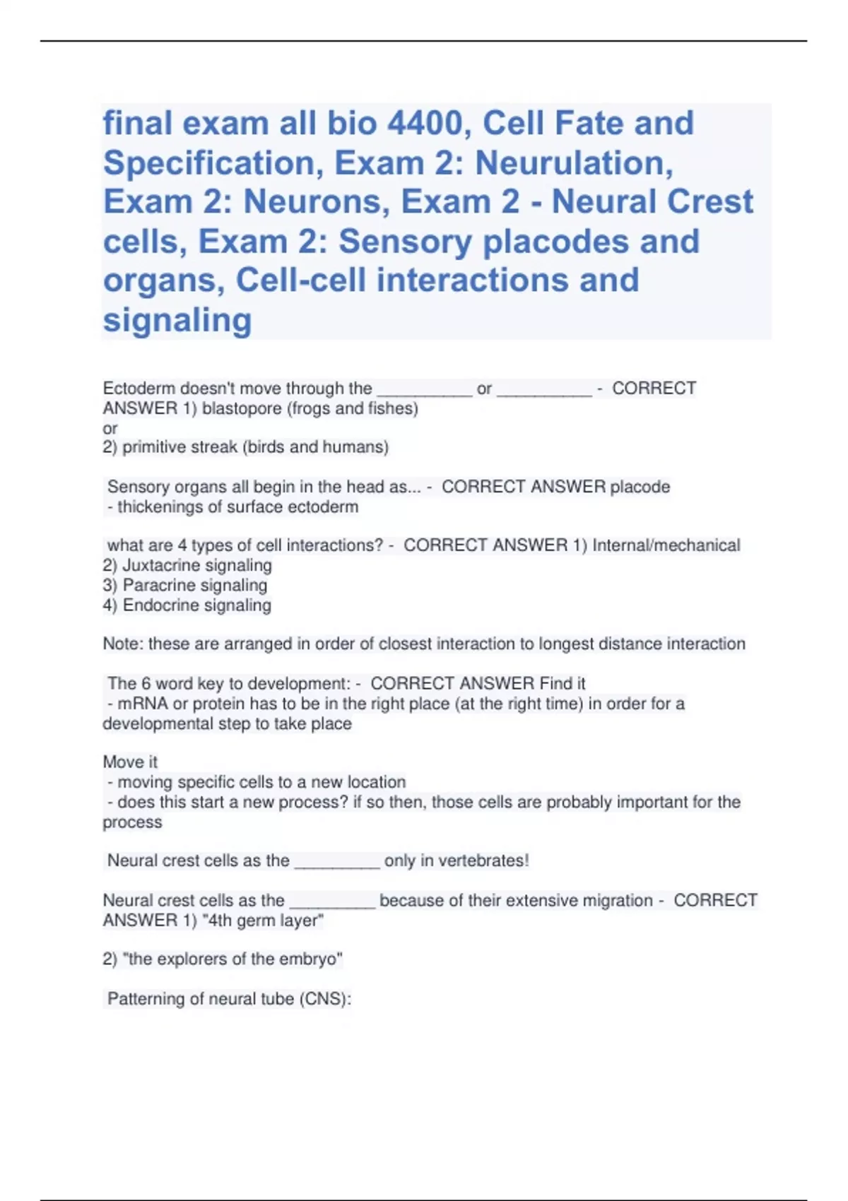 final exam all bio 4400, Cell Fate and Specification, Exam 2 ...