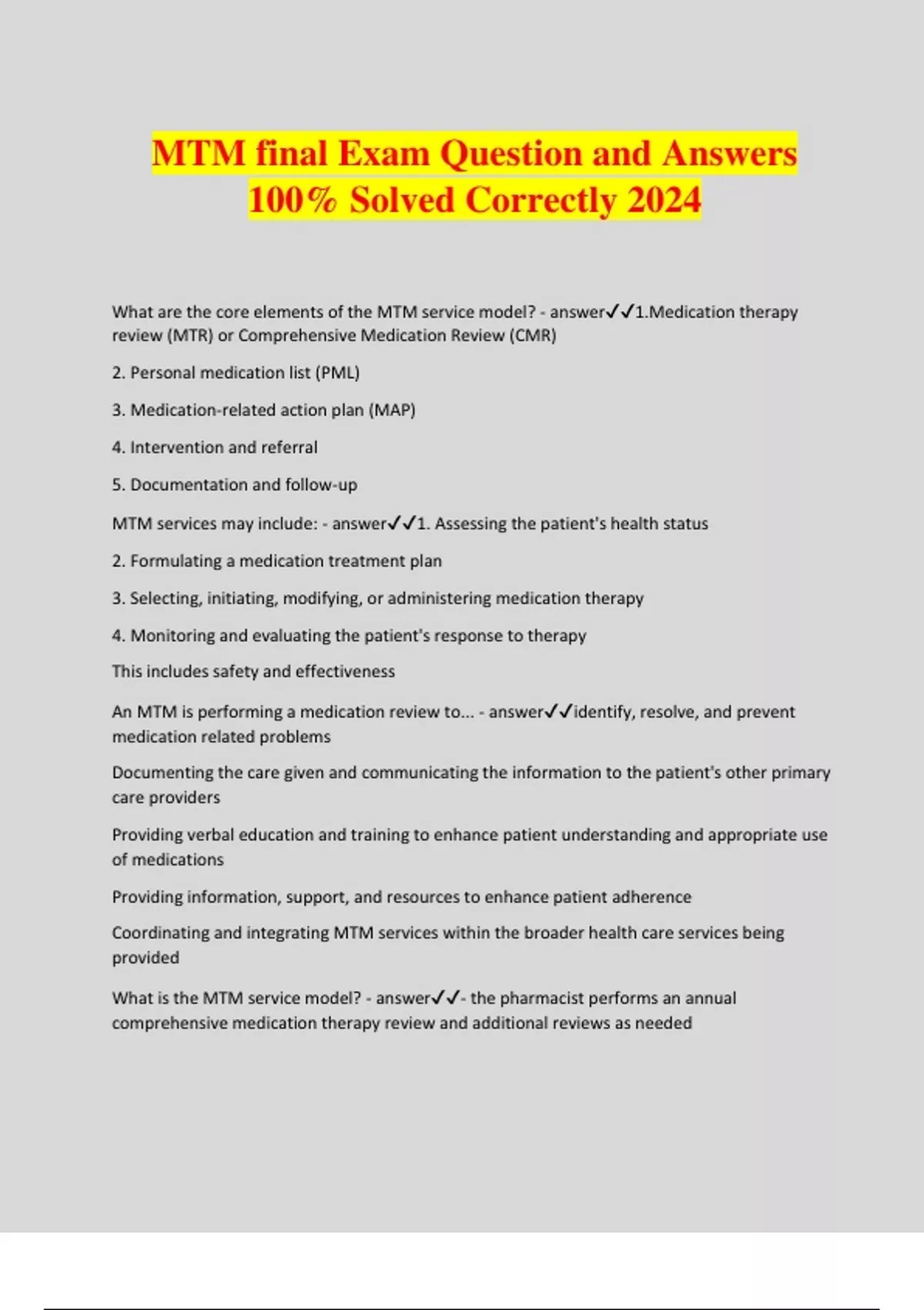 MTM final Exam Question and Answers 100% Solved Correctly 2024 - MTM ...