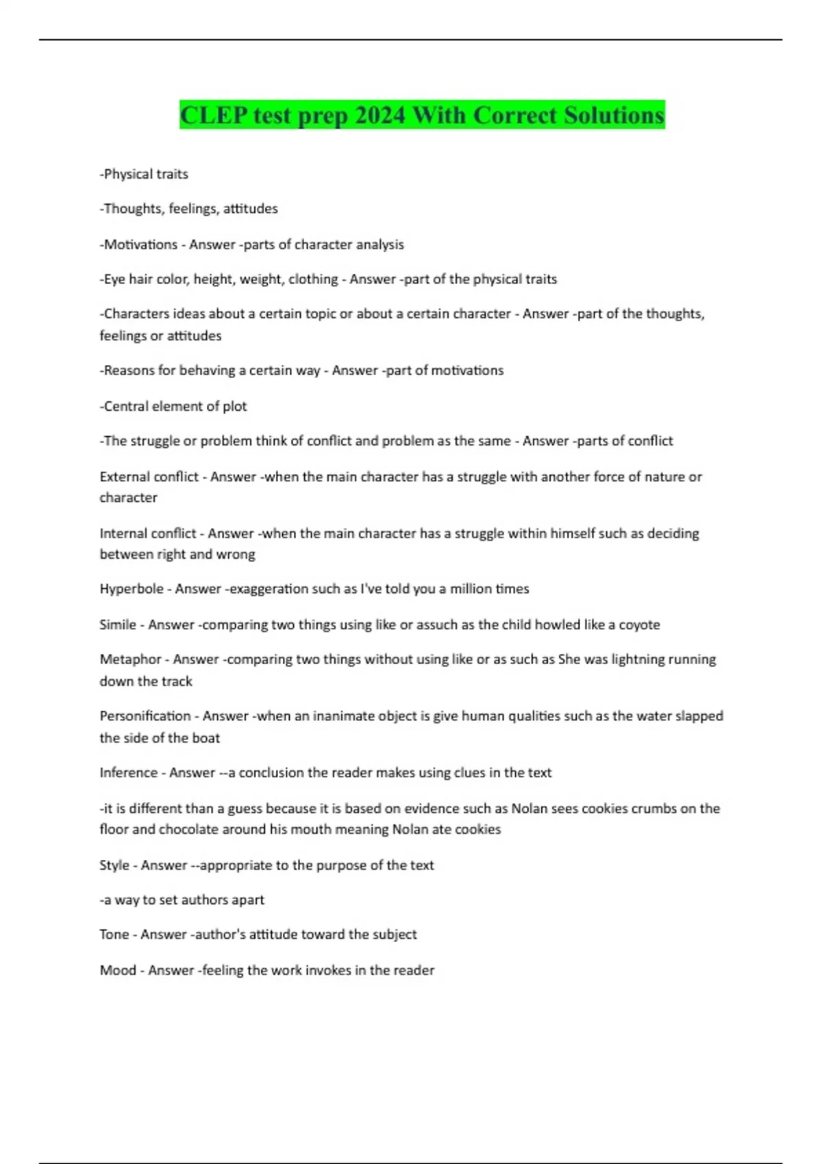 CLEP test prep 2024 With Correct Solutions - American Government Clep ...