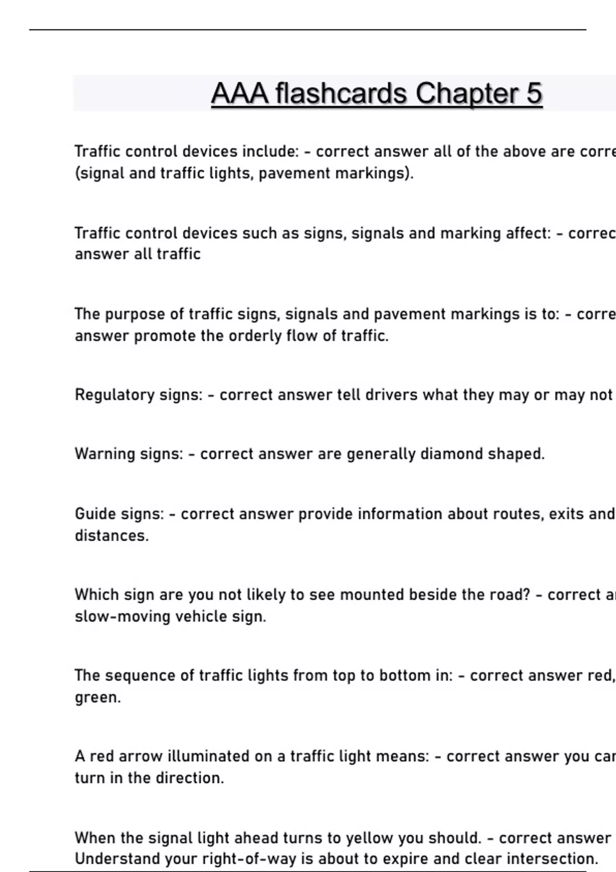 AAA flashcards Chapter 5 Questions and answers latest update - AAA ...