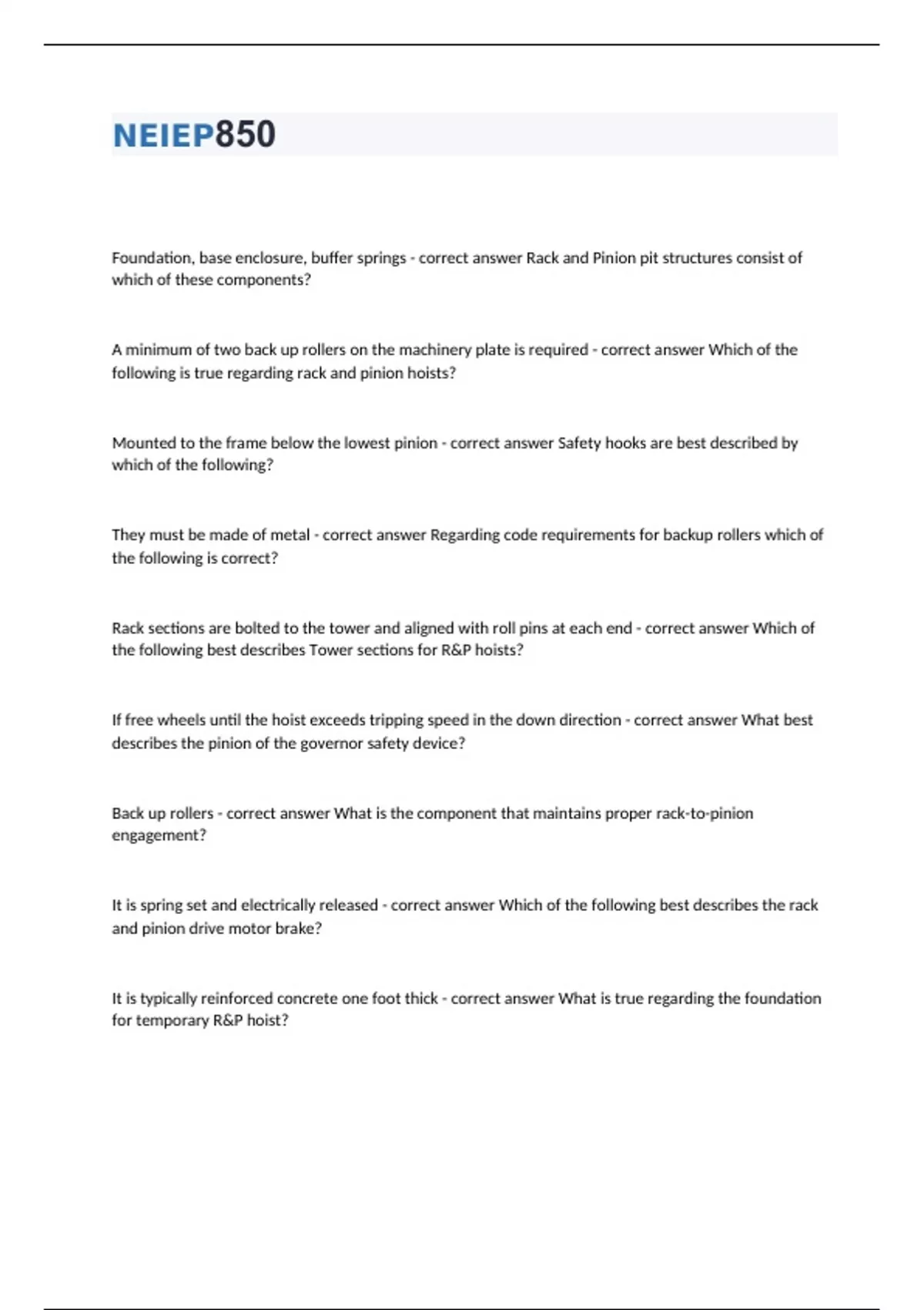 NEIEP850 Questions with answers graded A+ 2024/2025 - Neiep - Stuvia US