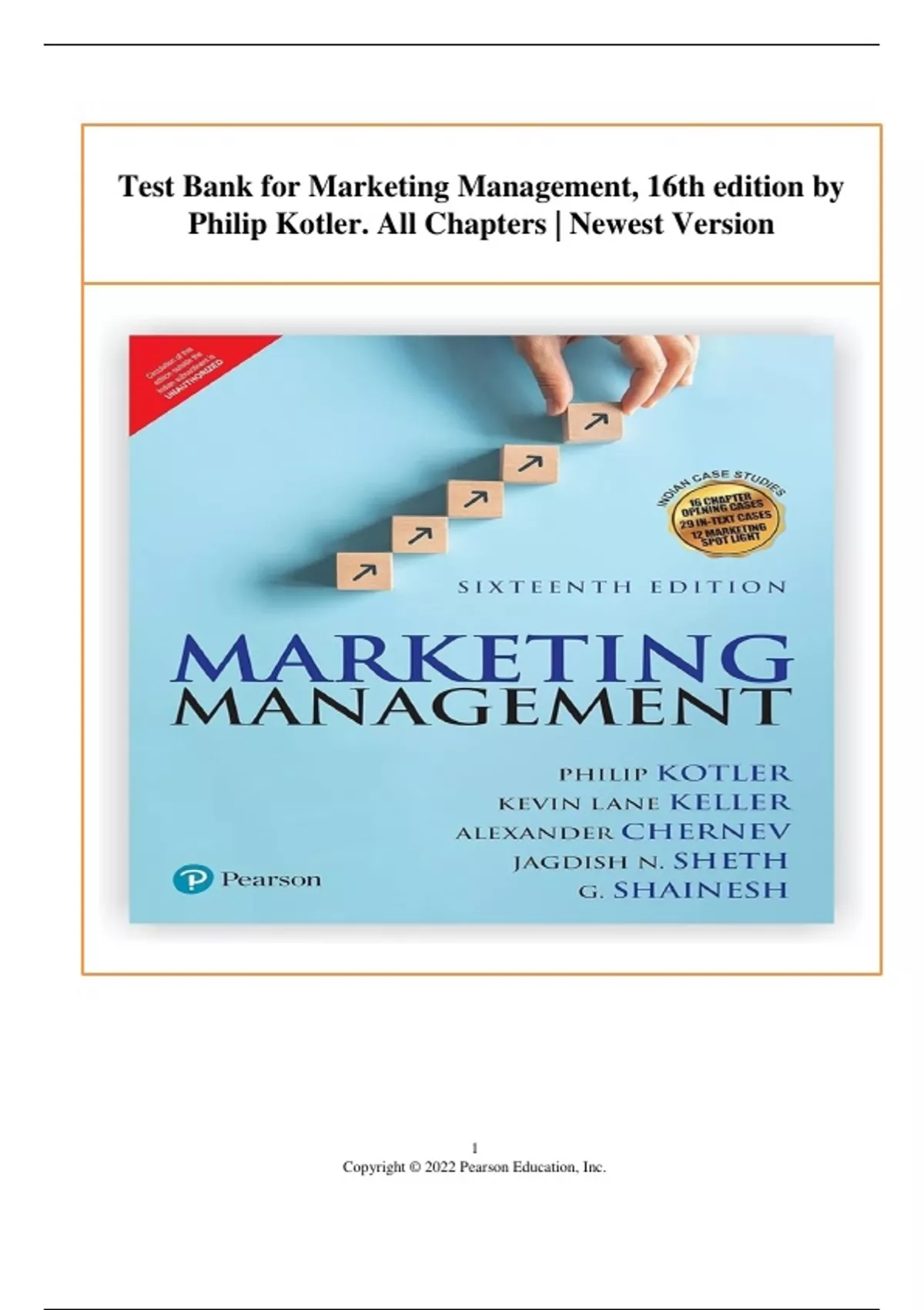 Test Bank And Solution Manual For Marketing Management 16th Edition By Philip Kotler 2024 All