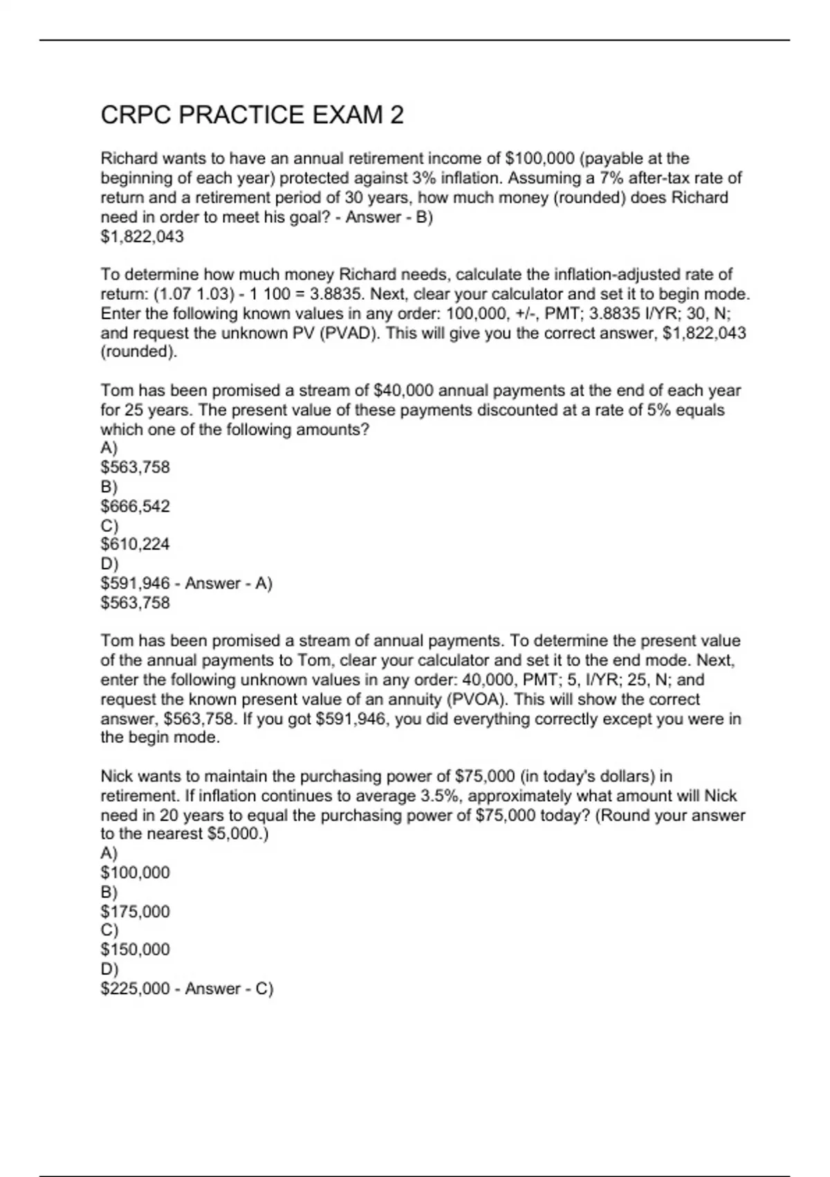 Crpc Practice Exam 2 Exam Latest Actual Exam Crpc Stuvia Us