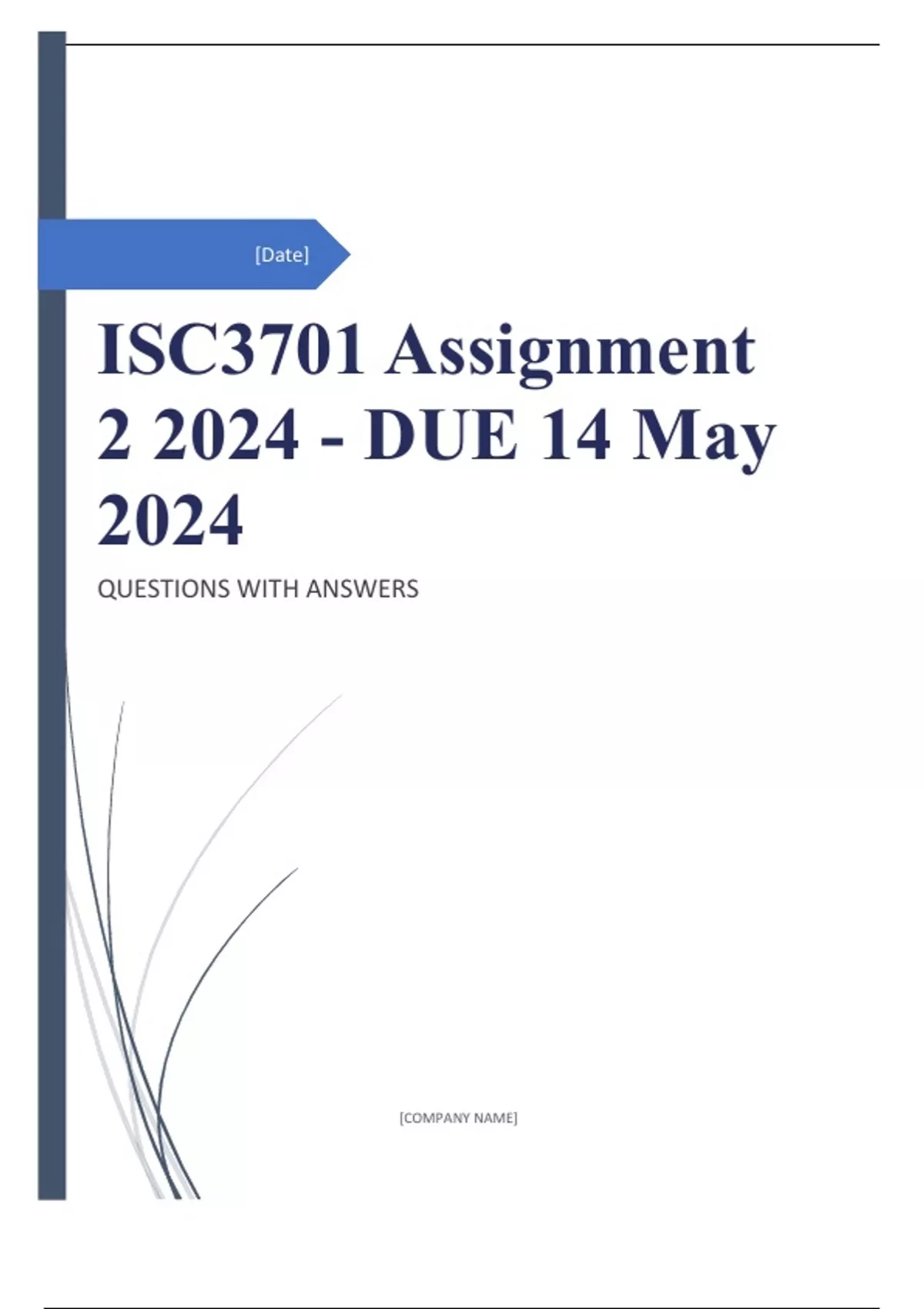 ISC3701 Assignment 2 2024 - DUE 14 May 2024 - ISC3701 (ISC3701) - Stuvia SA