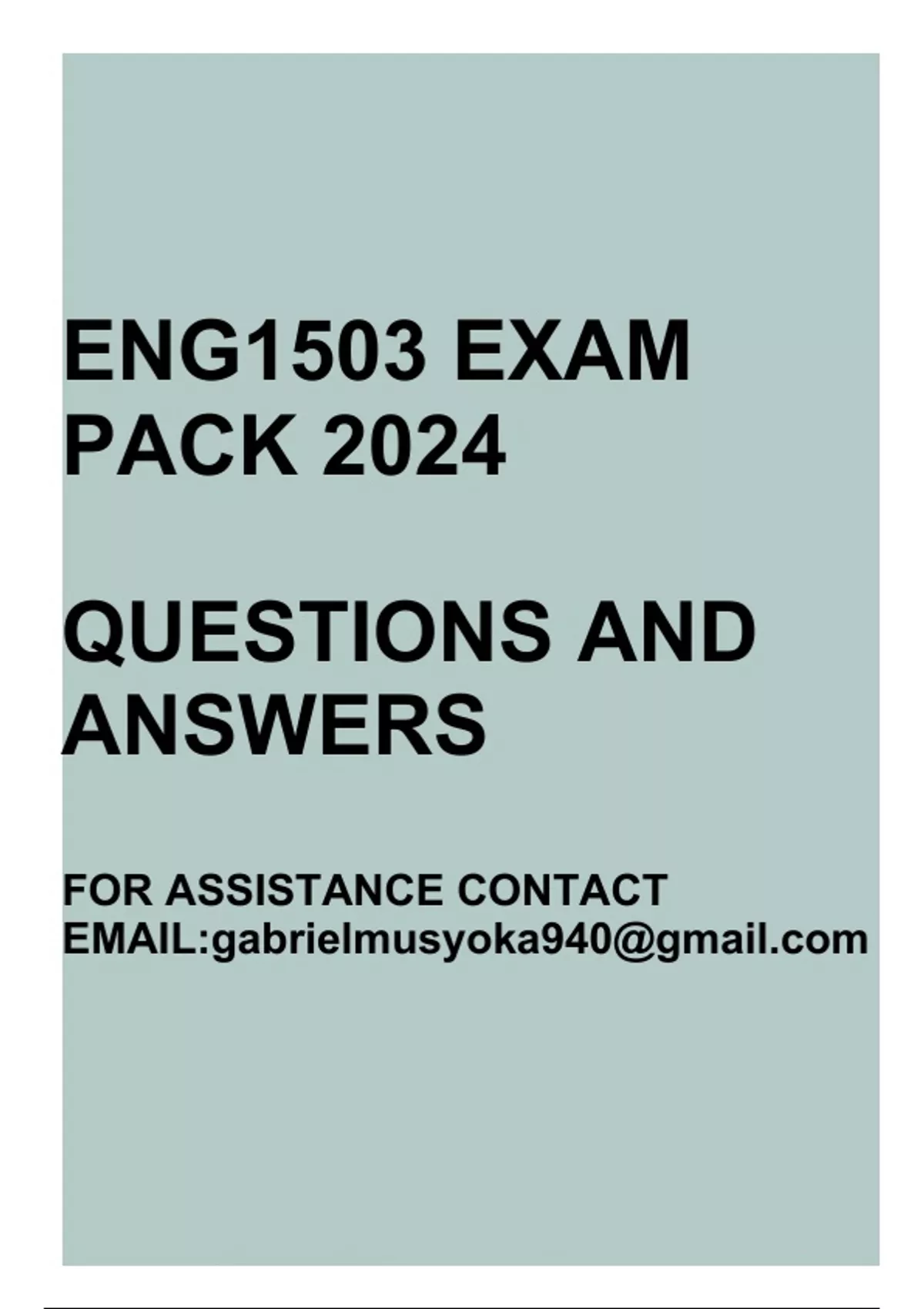 ENG1503 EXAM PACK 2024(Questions and answers) - ENG1503 - Stuvia SA