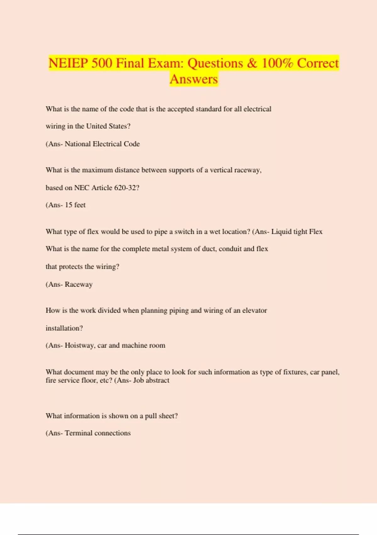 NEIEP 500 Final Exam: Questions & 100% Correct Answers - NEIEP - Stuvia US