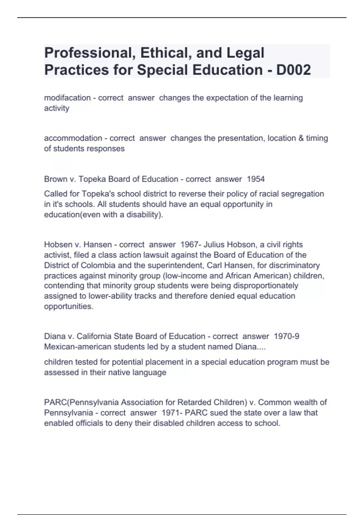 Professional Question and answers already passed 2024 - WGU D001 ...