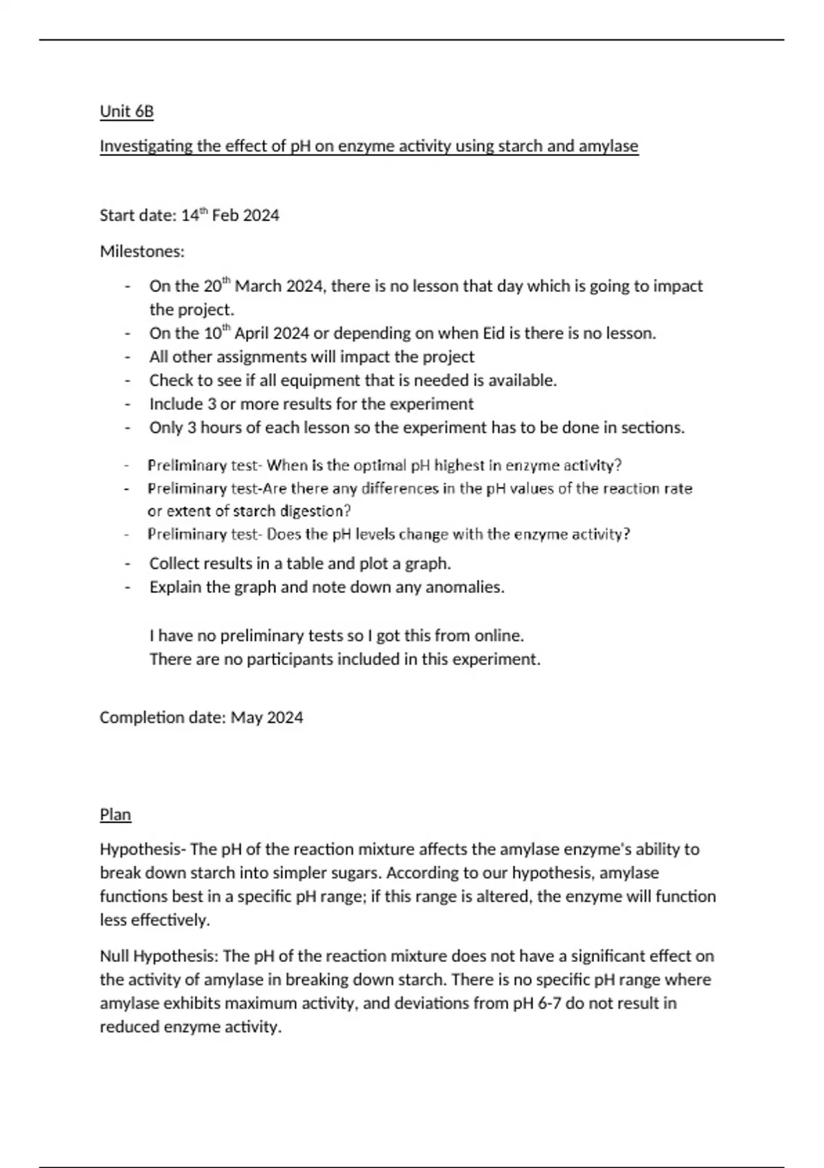 Unit 6 Learning Aim B Distinction Unit 6 Investigative Project Stuvia Uk