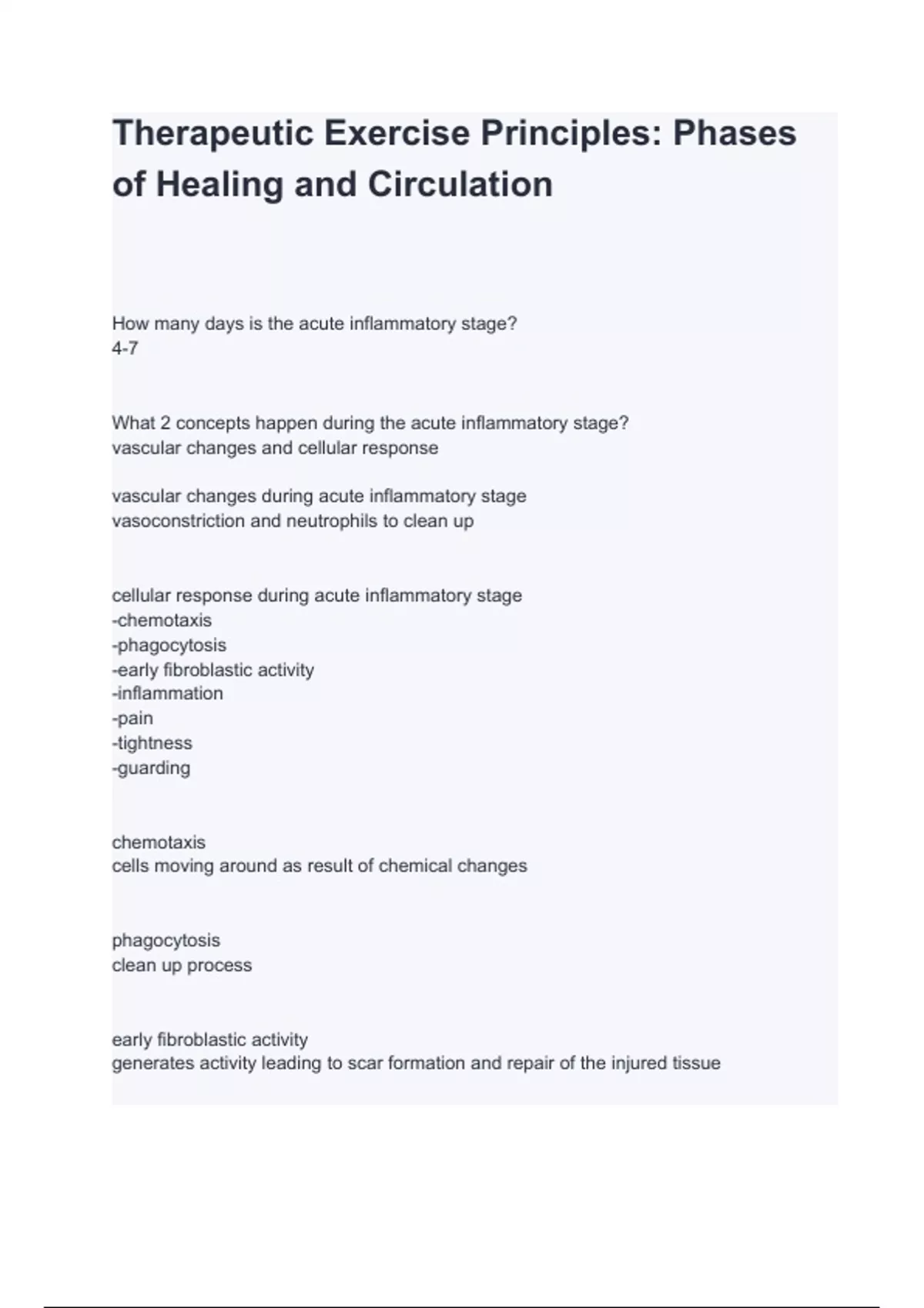 Therapeutic Exercise Principles: Phases of Healing and Circulation ...