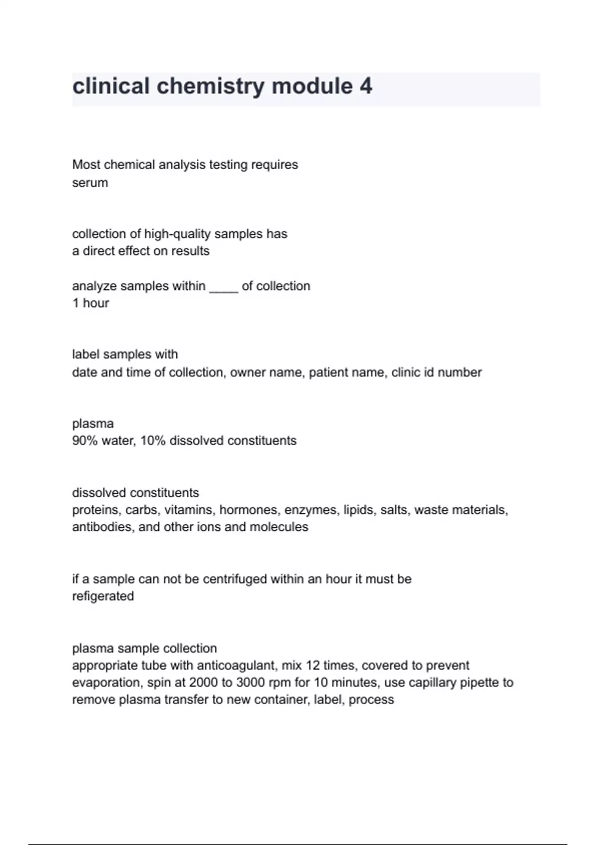 clinical chemistry module 4 with complete solution - Clinical chemistry ...