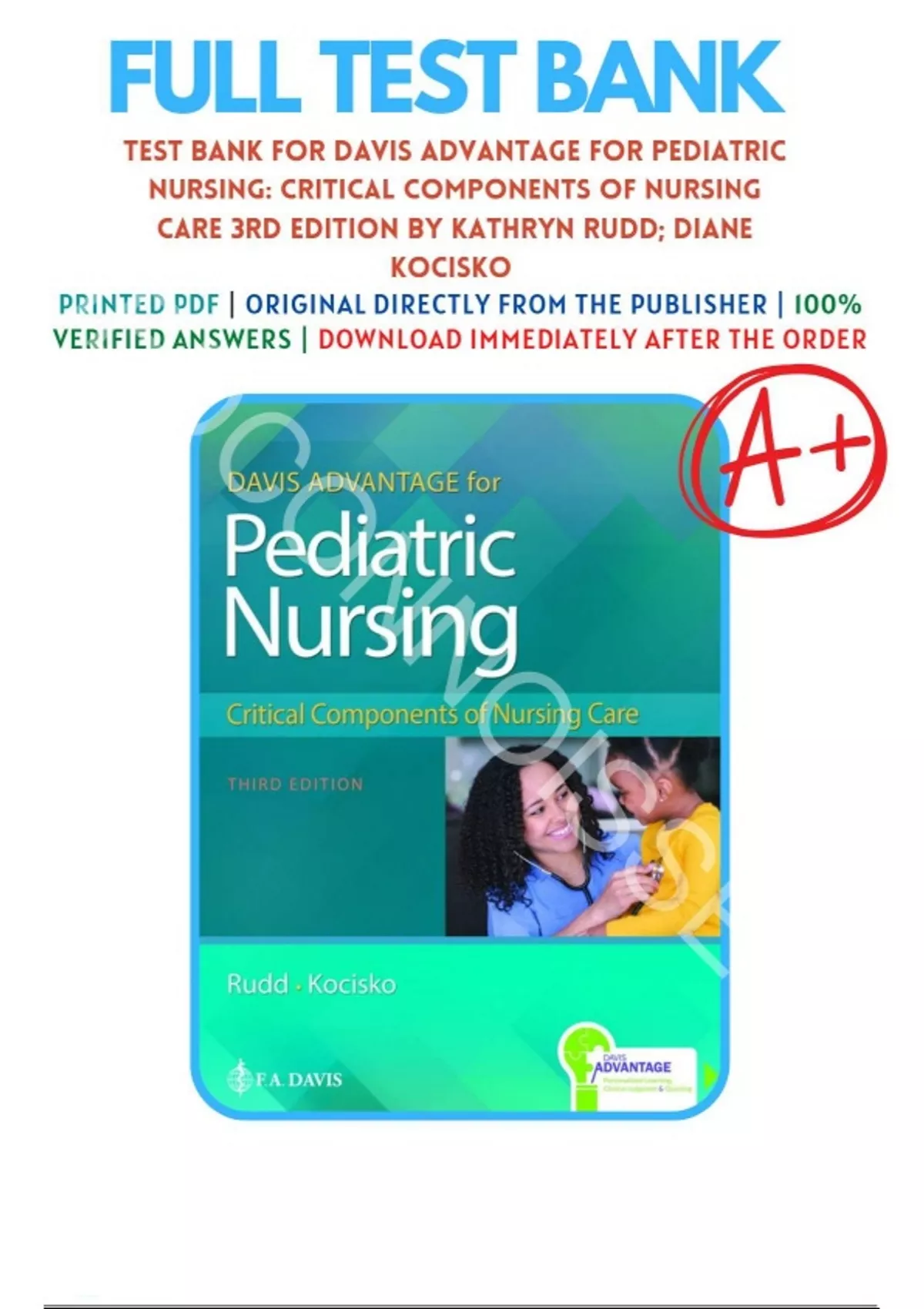 Test bank For Davis Advantage for Pediatric Nursing: Critical ...