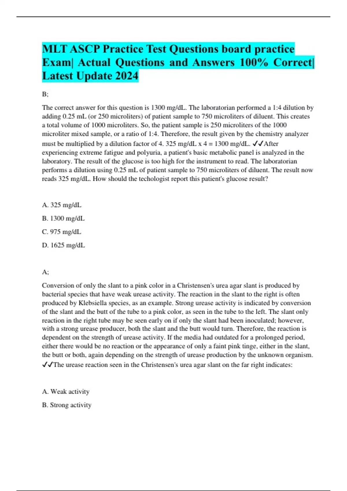 MLT ASCP Practice Test Questions board practice Exam| Actual Questions ...