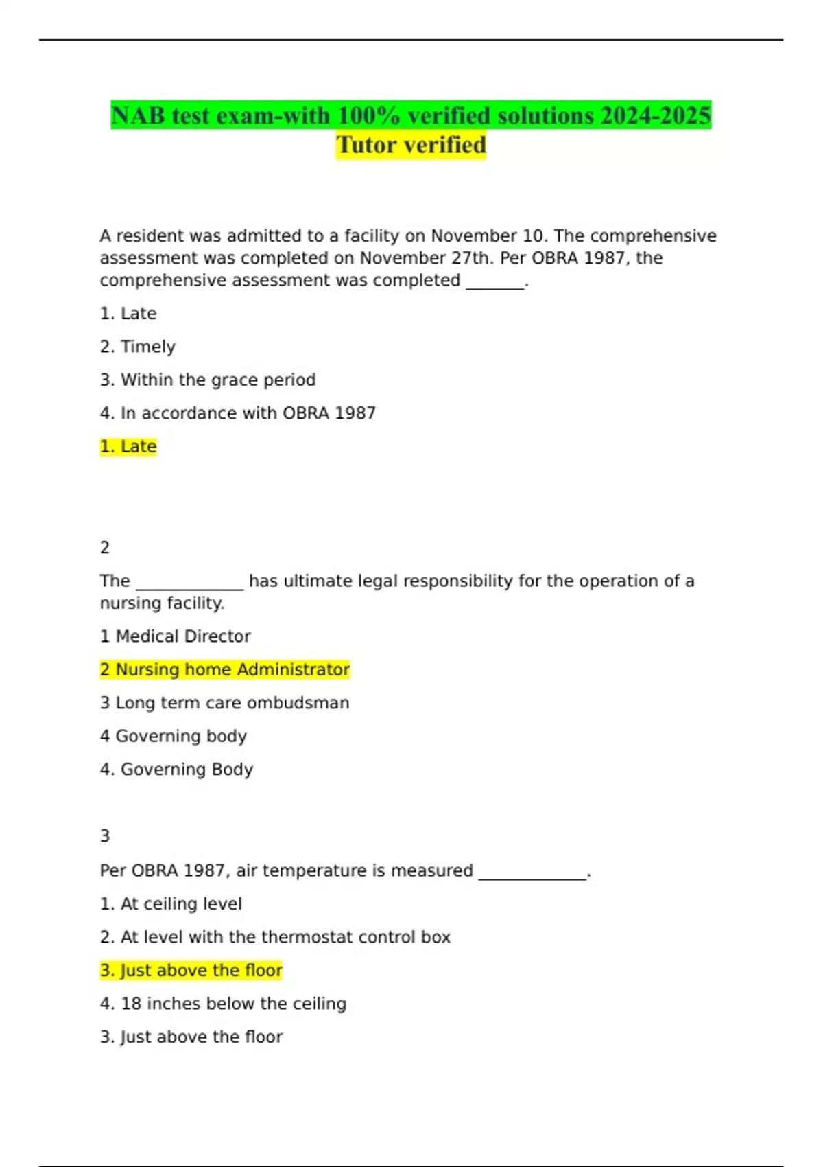 NAB test exam-with 100% verified solutions - Nab - Stuvia US