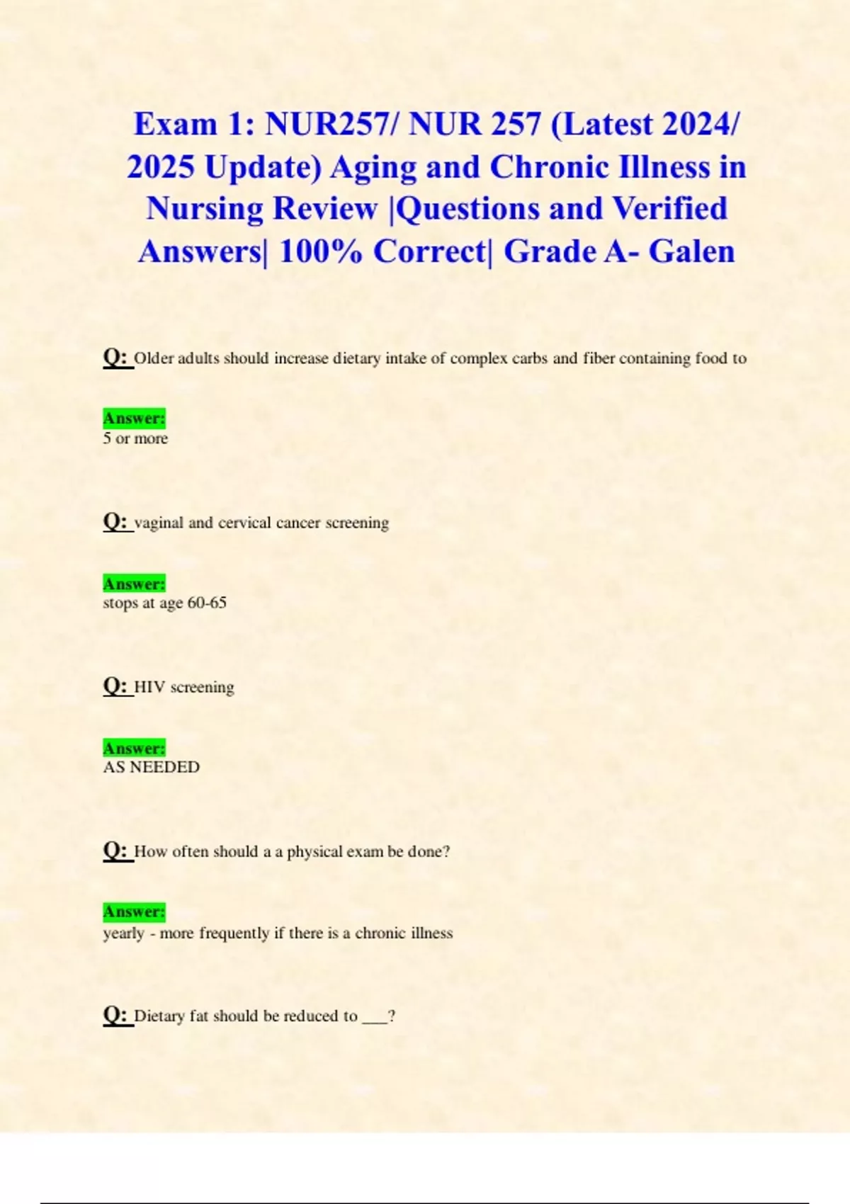 Exam 1 & Exam 2: NUR257 / NUR 257 (2025/ 2026 Updates STUDY BUNDLE ...