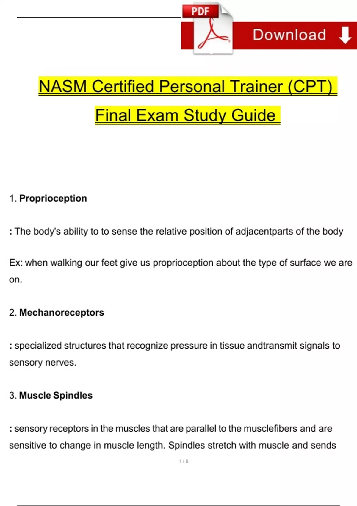 2024 NASM Certified Personal Trainer Final Exam Study Guide Questions and Answers (2024 / 2025 ...