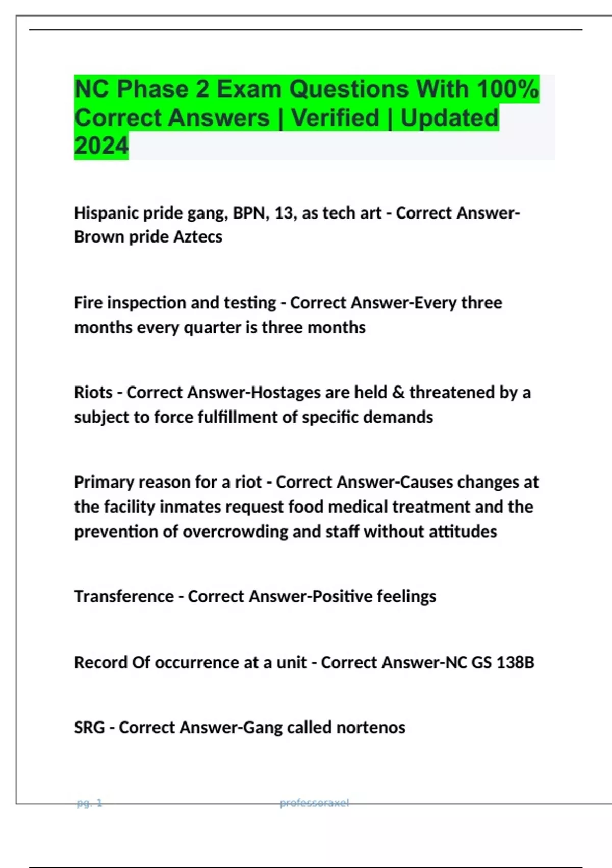 NC Phase 2 Exam Questions With 100% Correct Answers | Verified ...