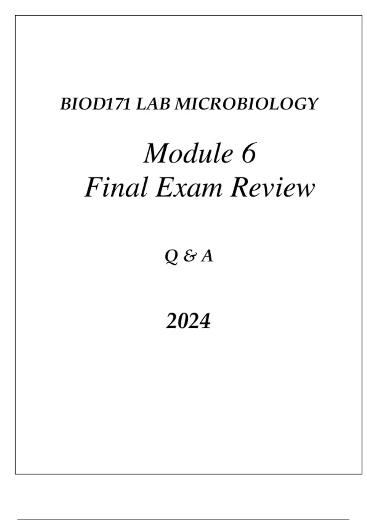 BIOD171 ESSENTIALS IN MICROBIOLOGY LAB MODULE 6 ENZYMATIC REACTIONS ...