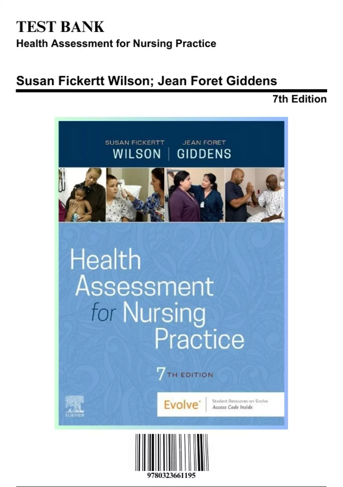 Test Bank - Health Assessment for Nursing Practice, 7th Edition (Wilson ...