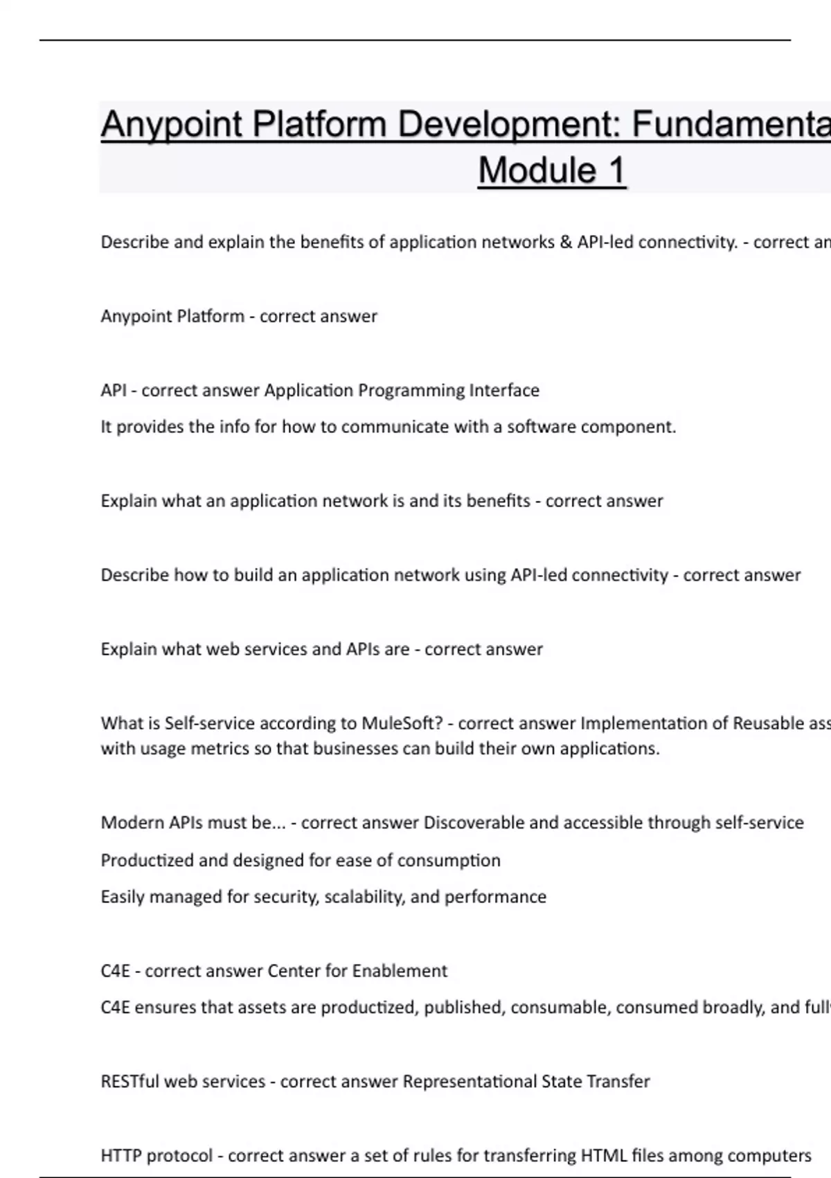 Anypoint Platform Development Fundamentals (Mule 4) Module 1 ...