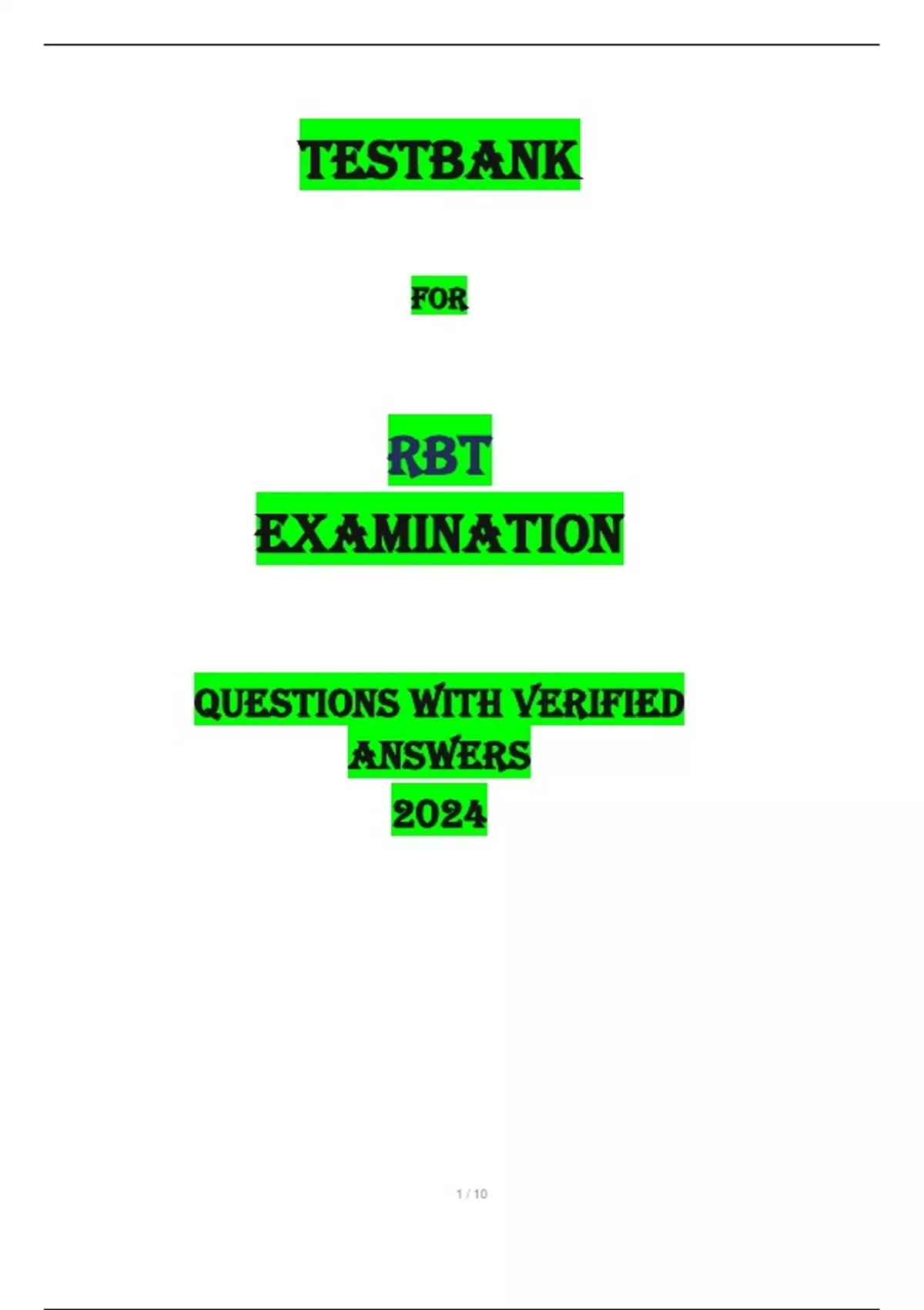 TEST BANK FOR RBT EXAM| QUESTIONS WITH COMPLETE SOLUTIONS 2024|2025 ...