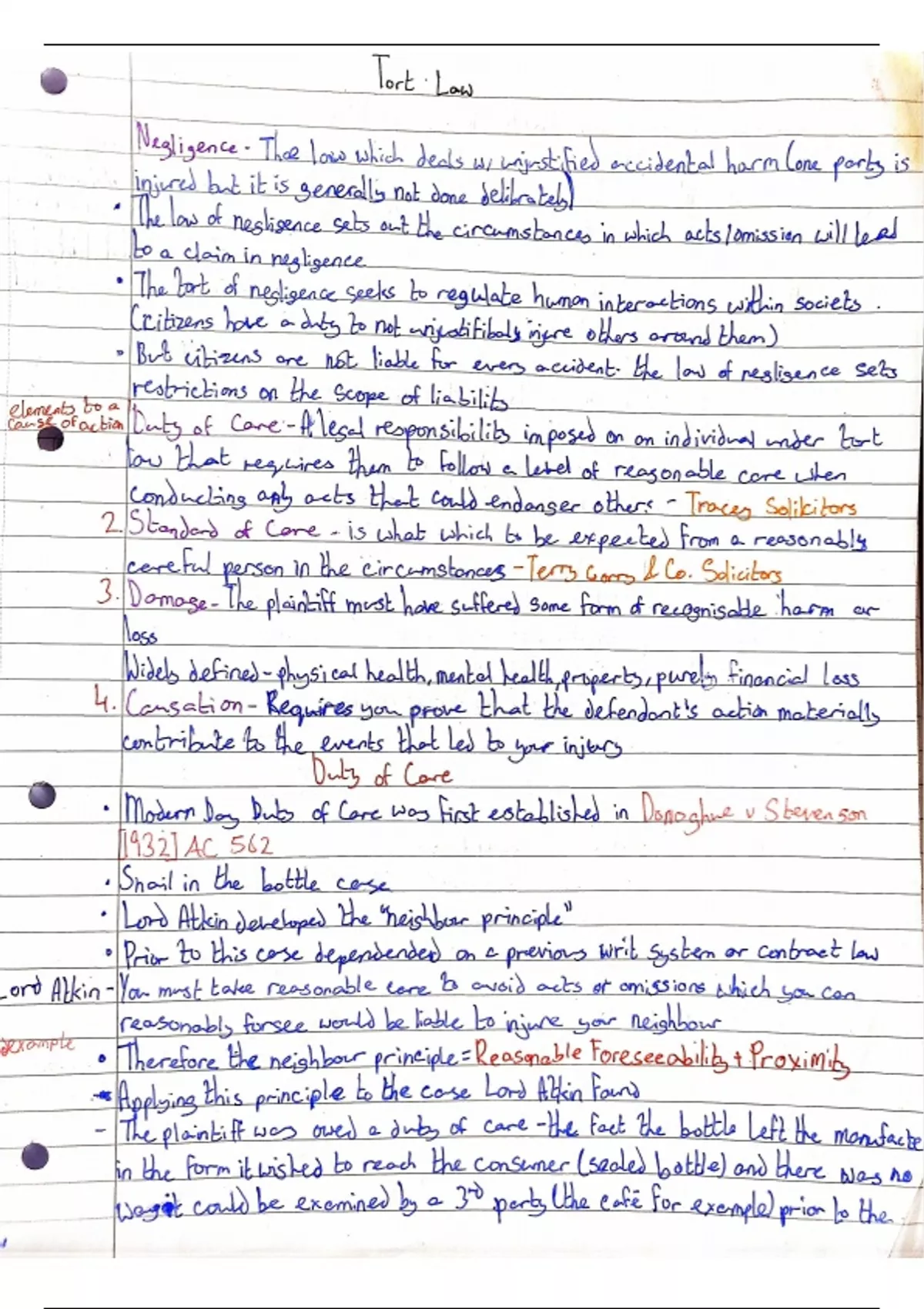 Duty of Care - Law - Stuvia US