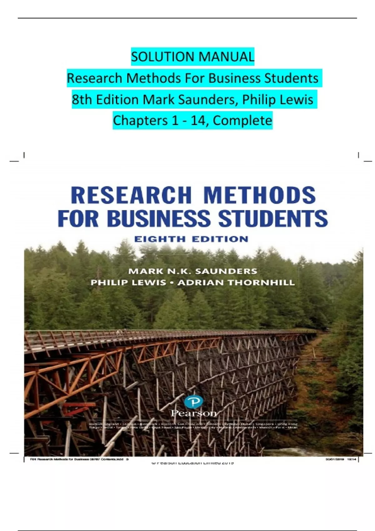 Solution Manual For Research Methods For Business Students, 8th Edition ...