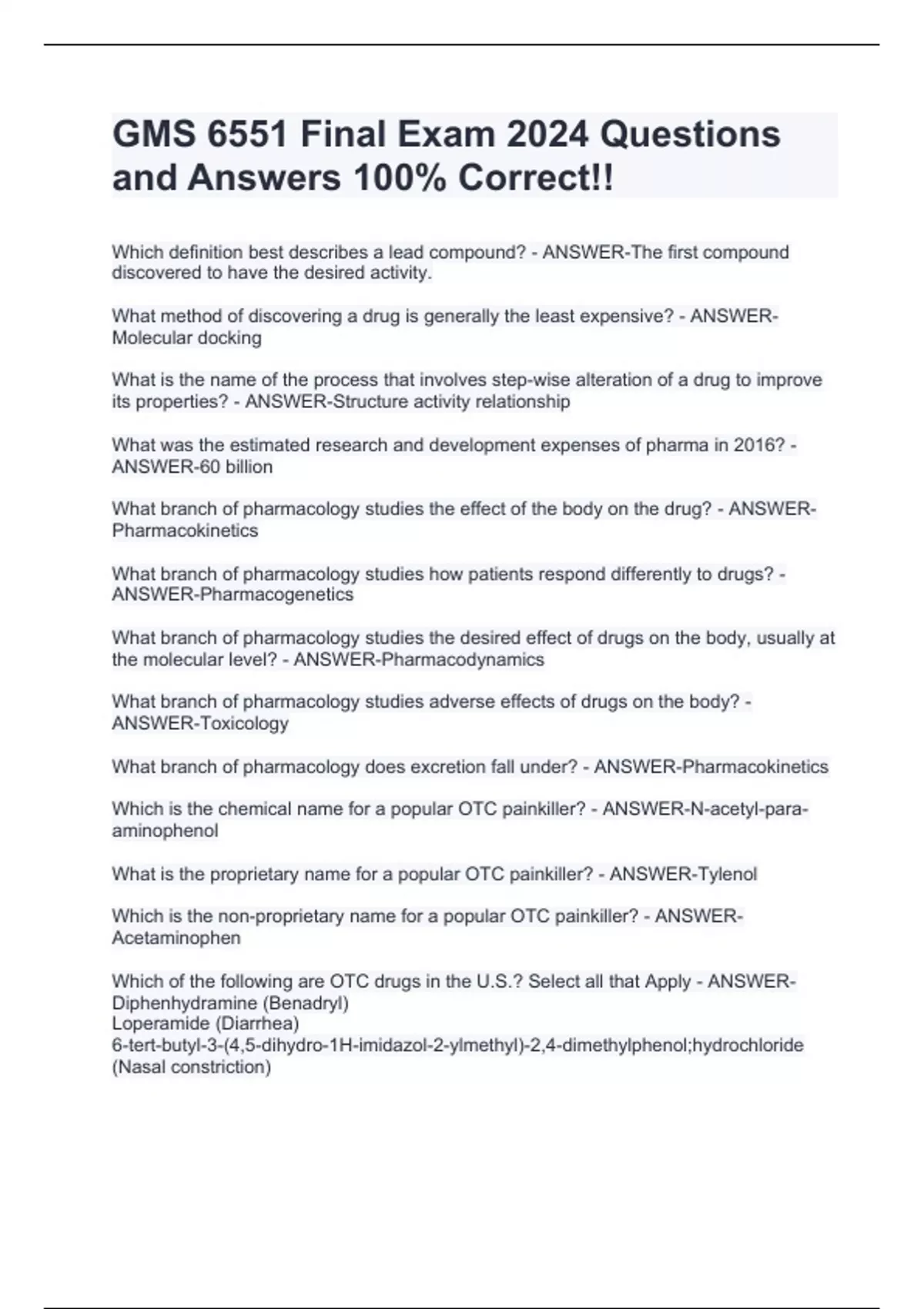 GMS 6551 Final Exam 2024 Questions and Answers 100% Correct!! - GMS ...