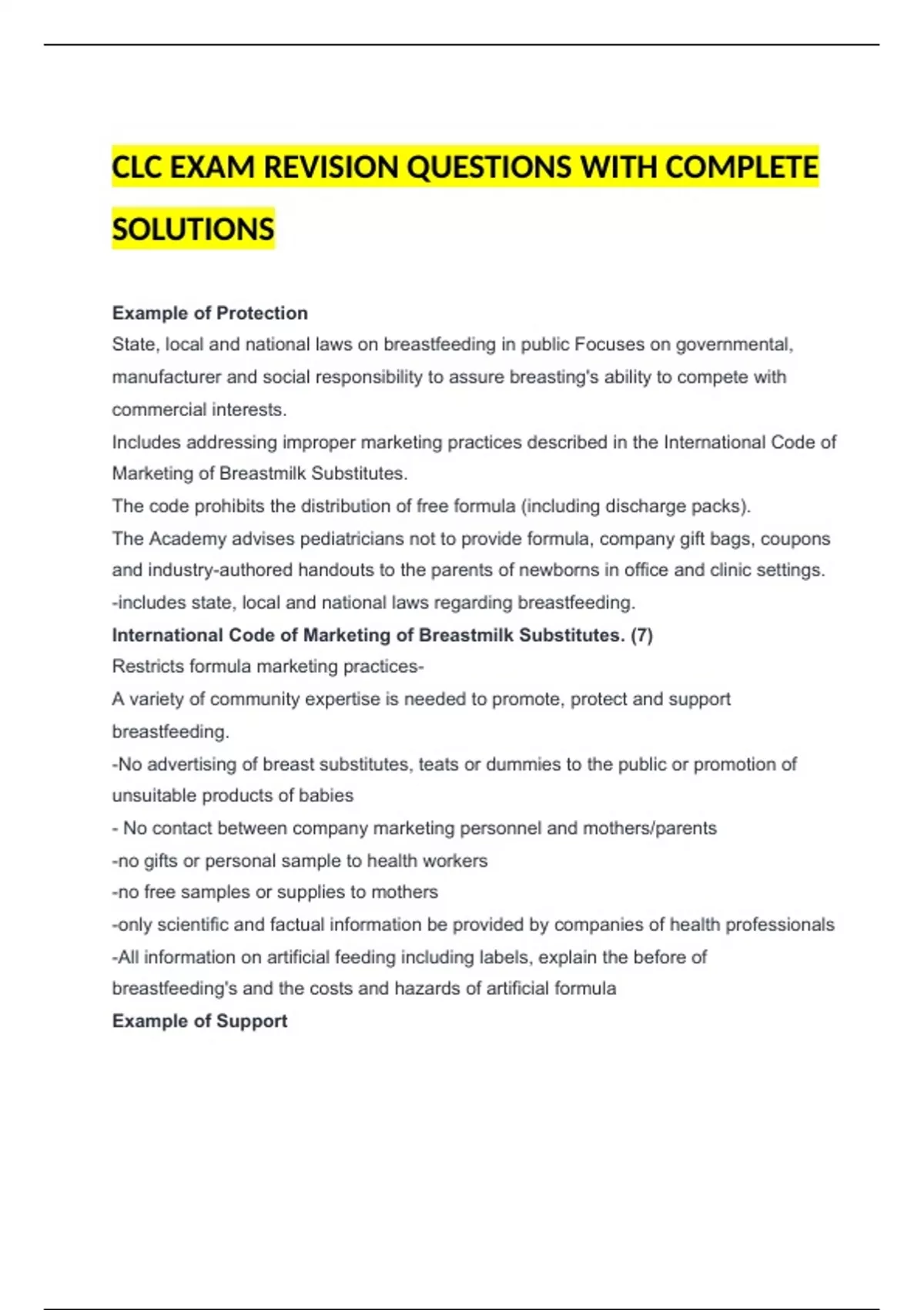 CLC EXAM REVISION QUESTIONS WITH COMPLETE SOLUTIONS - CLC - Stuvia US