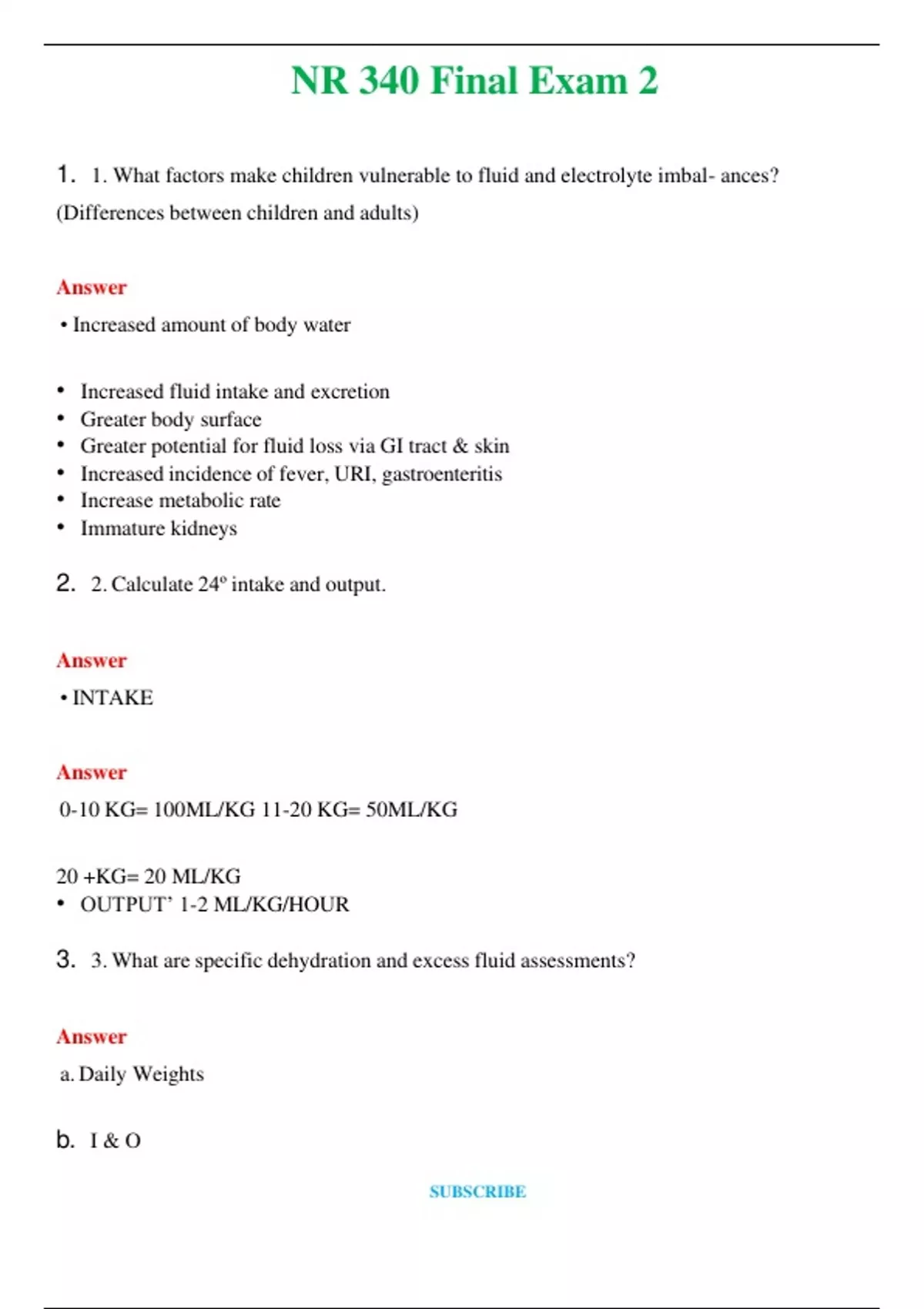 NR 340 Final Exam 2 (Latest 2024 / 2025) Questions and Answers ...