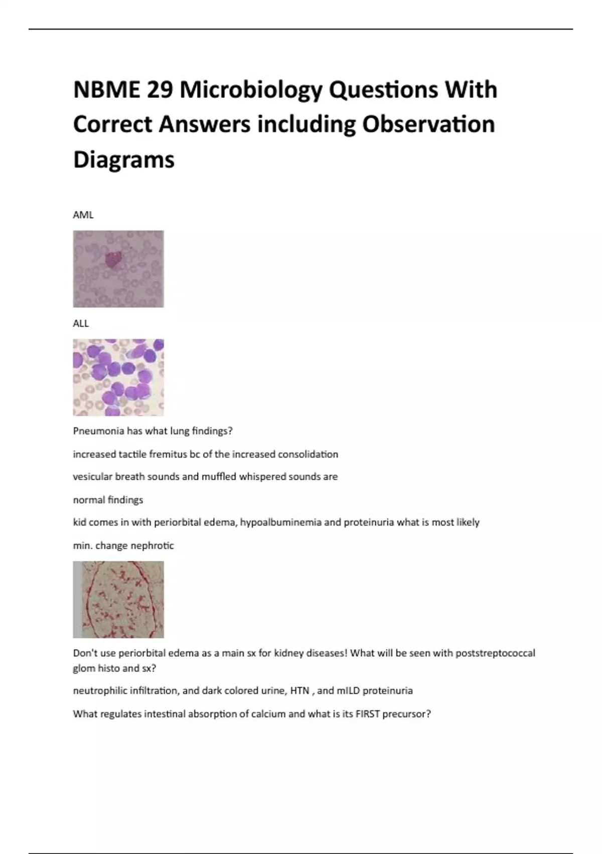 NBME 29 Microbiology Questions With Correct Answers including ...