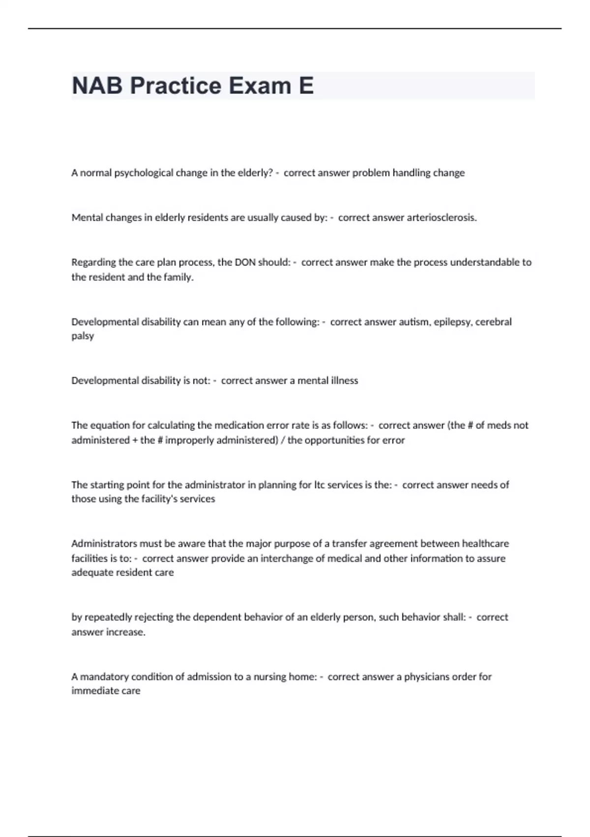 NAB Practice Exam questions and 100% correct answers 2024 - NAB ...