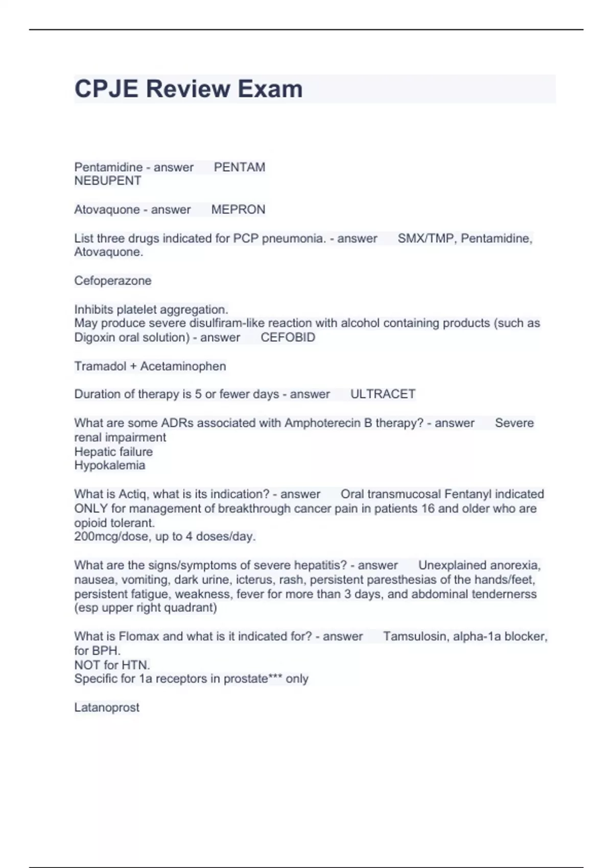 CPJE Review Exam Questions with correct Answers 2024 - CPJE - Stuvia US