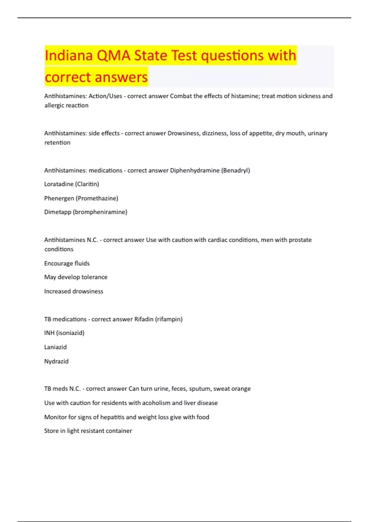 Indiana QMA State Test questions with correct answers Latest Update ...