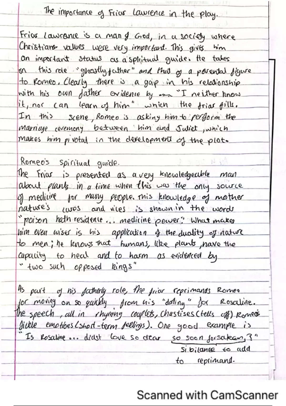 romeo and juliet-paragraphs on all character (description) - English ...