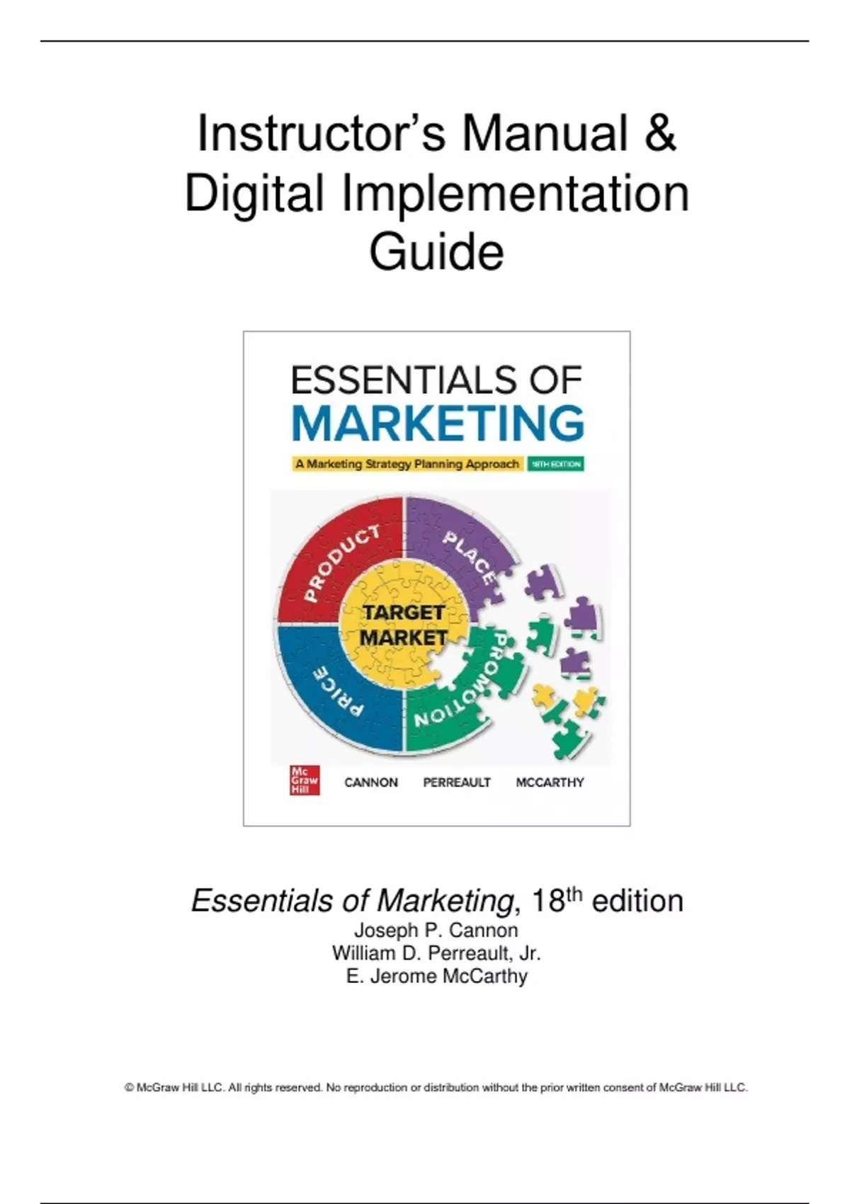Solution Manual for Essentials of Marketing, 18th Edition By Joseph ...